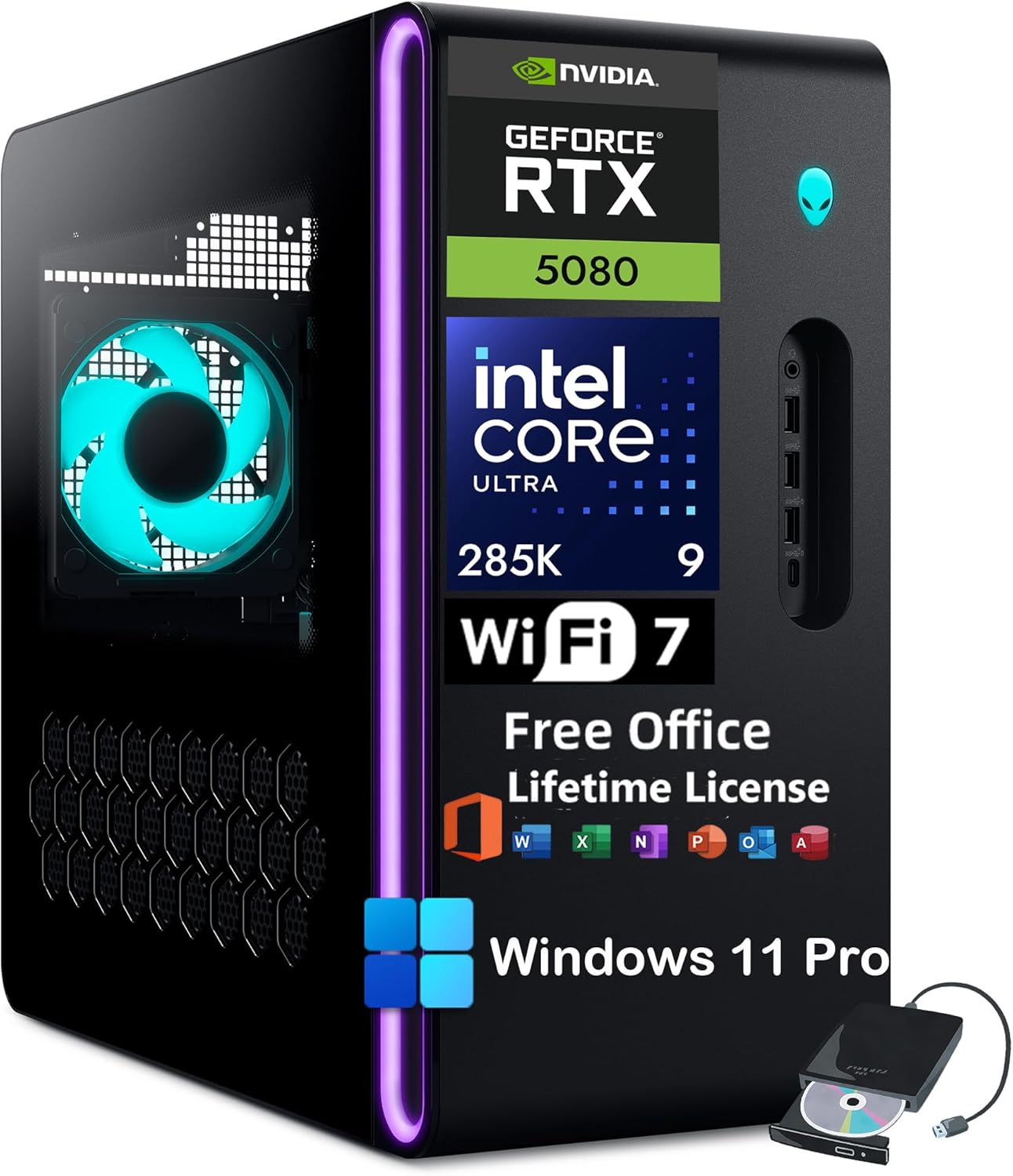 Amazon.com: Alienware Aurora R16 Gaming Desktop 2025 - NVIDIA RTX 5080 ...