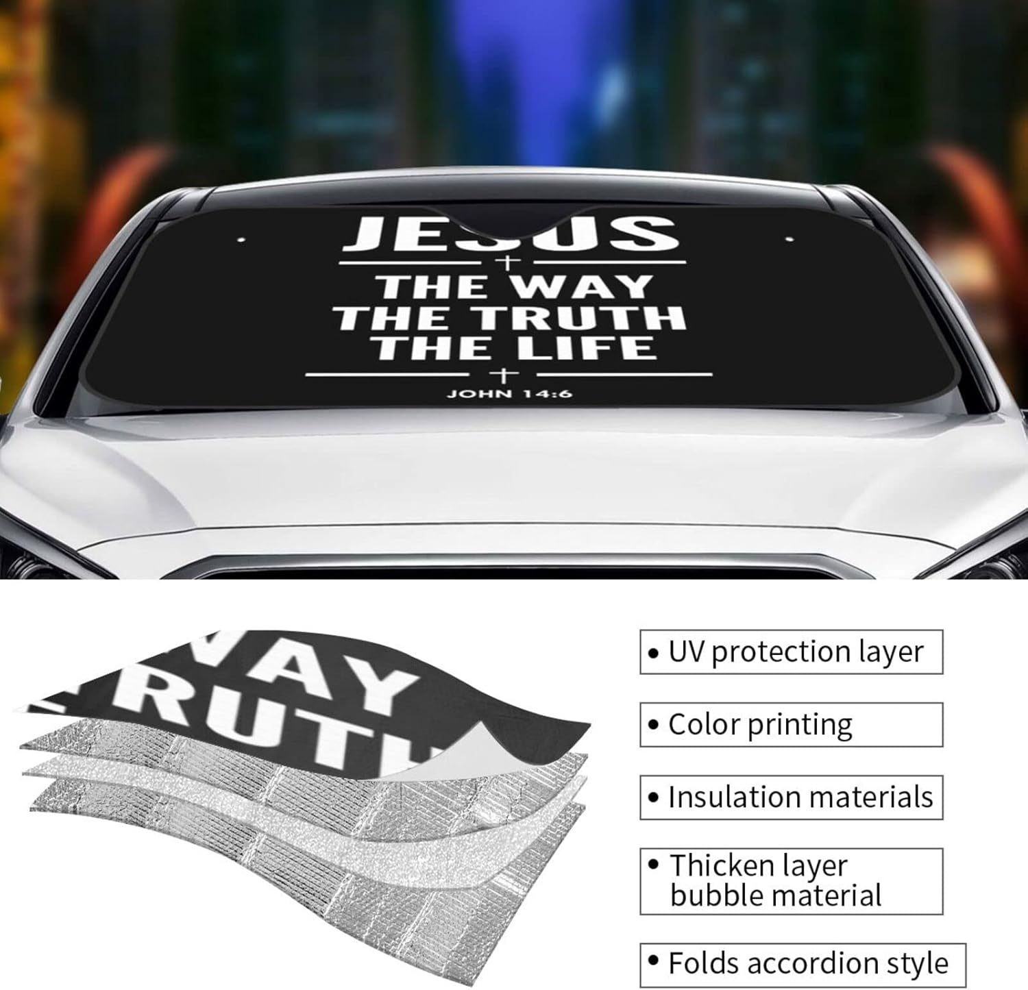 Jesus The Way The Truth The Life John 146 Christian Car Windshield Sun ...