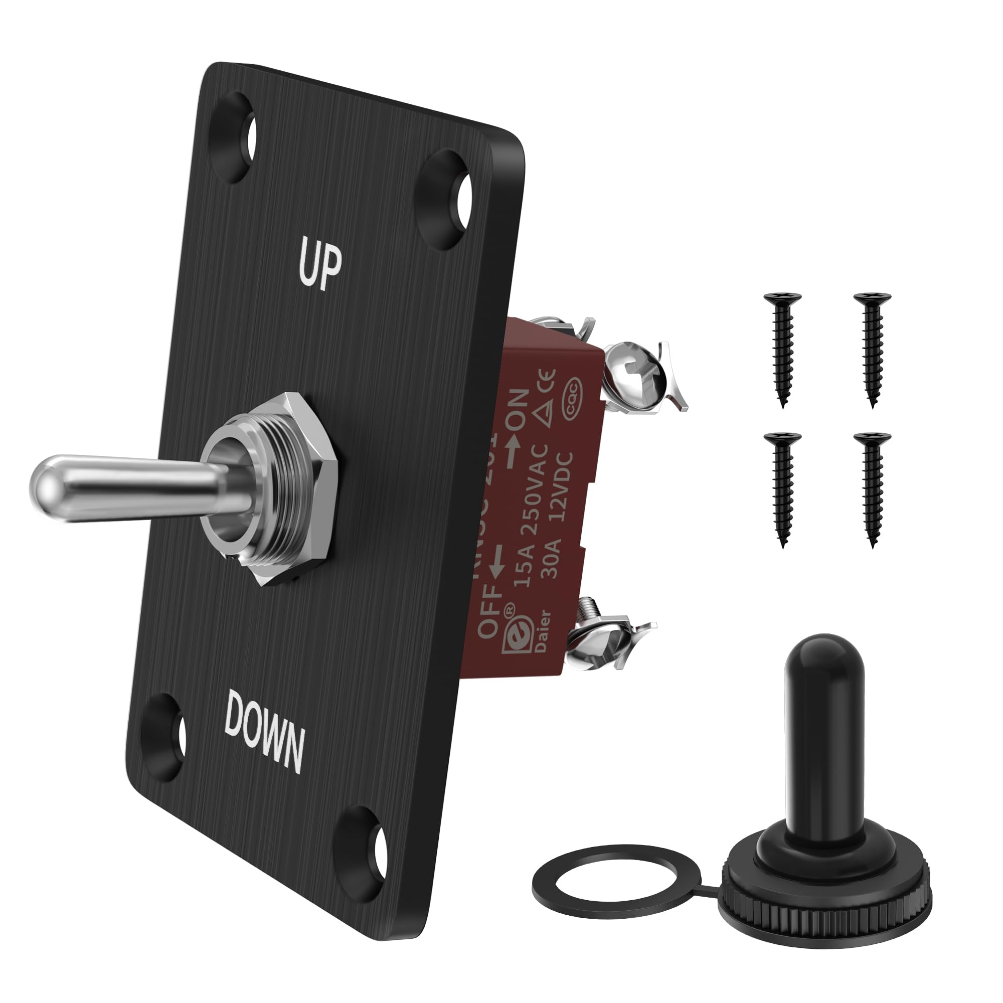 RVMARINEPAT Toggle Switch Waterproof ON/Off DPST 4 Pin 30A 12V DC 20A ...