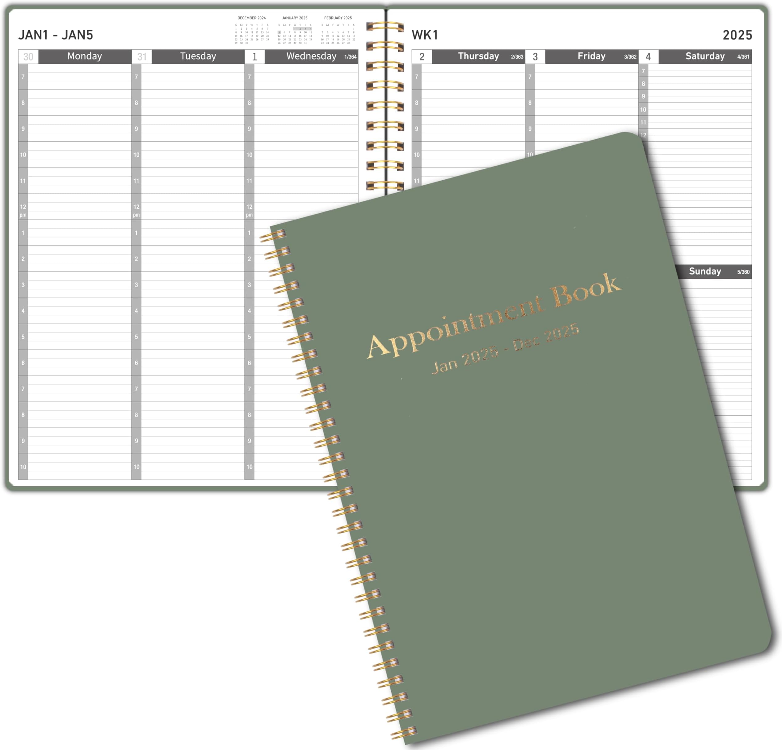 Amazon.com : Appointment Book 2025 8.5"x11", January 2025 - December ...
