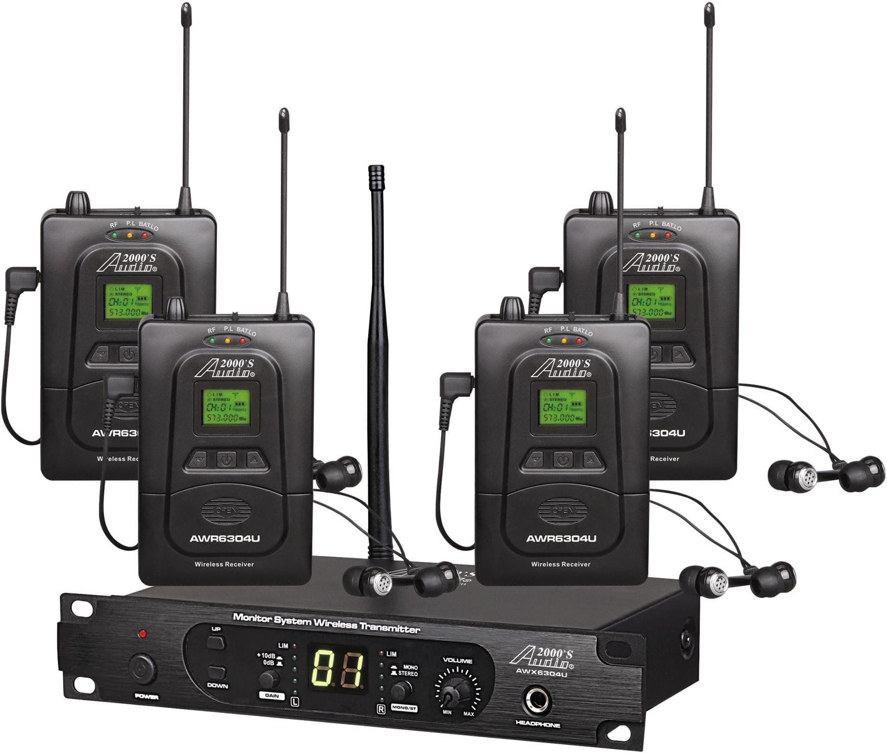 Amazon.com: Audio2000'S AWM6304U 100 Selectable Frequency UHF In-Ear ...