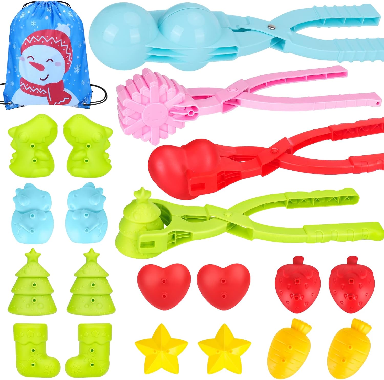 Amazon.com: 21 Pcs Snowball Maker Kit & Snow Molds for Kids Outdoor ...