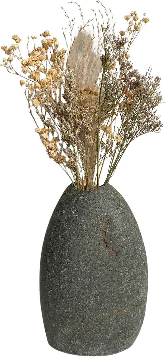 Amazon.com: Funky Rock Designs Large Natural Stone Vase – 5–7" Tall, 1¼ ...