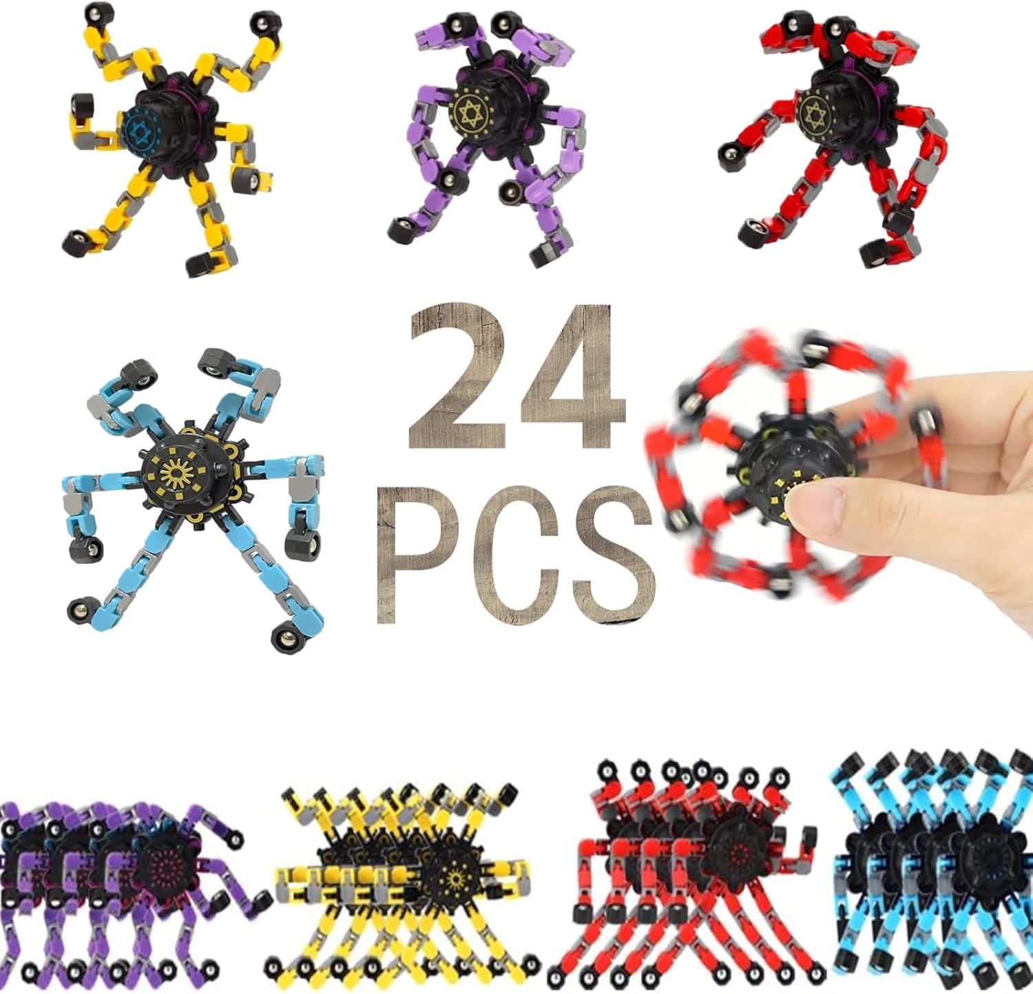 Amazon.com: Fingertip Gyro Toy Fidget Mechanical DIY Transformable ...