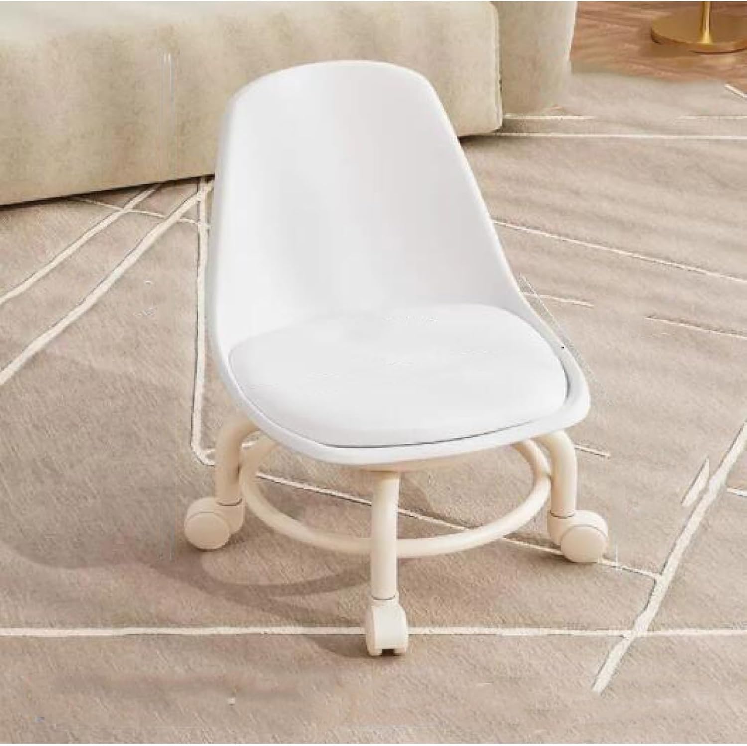 Amazon.com: Round Low Rolling Stool,360°Roller Caster Seat Short Stool ...