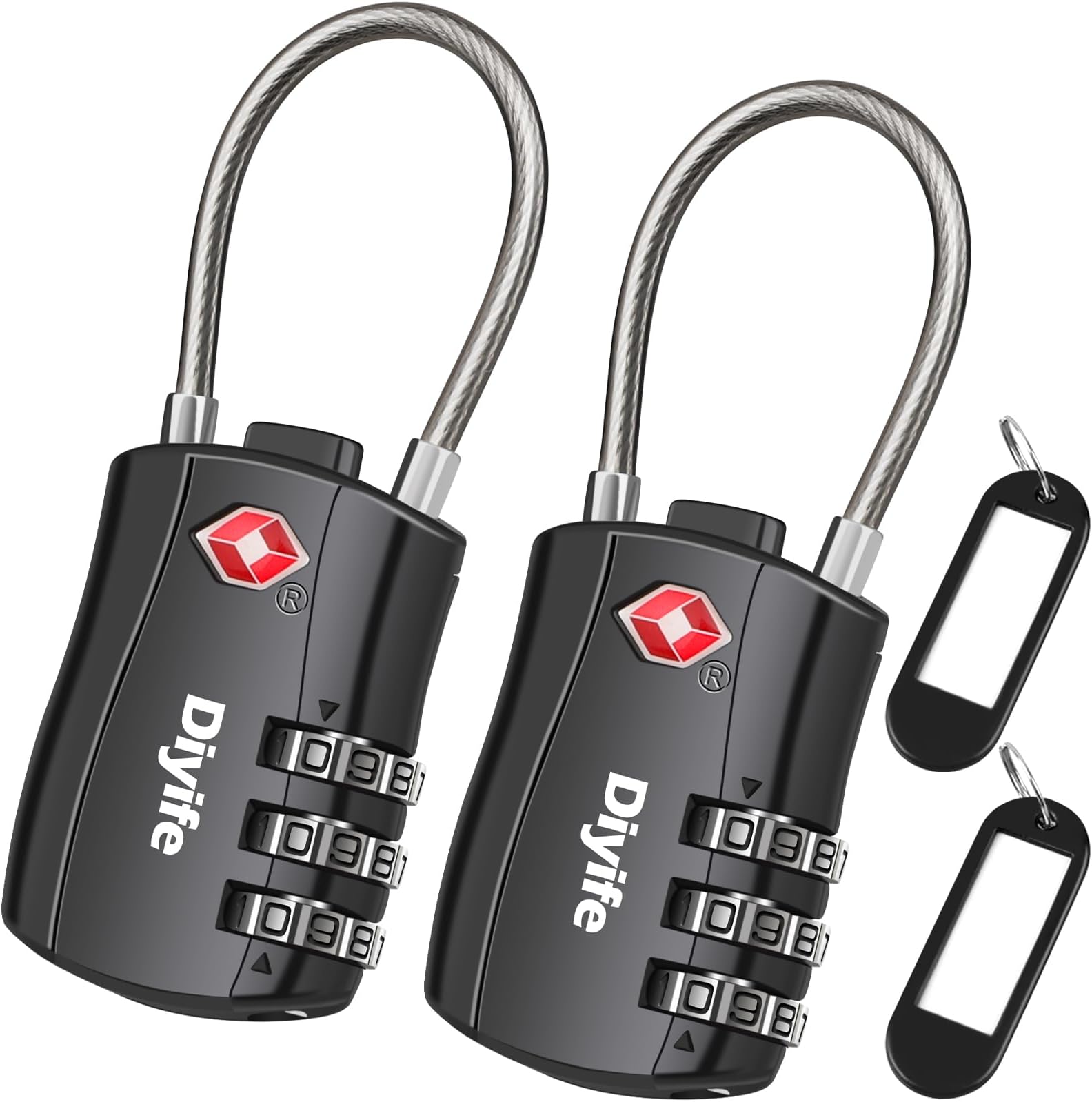 TSA Locks, EMIUP TSA Approved Luggage Locks 3-Digit TSA Security ...