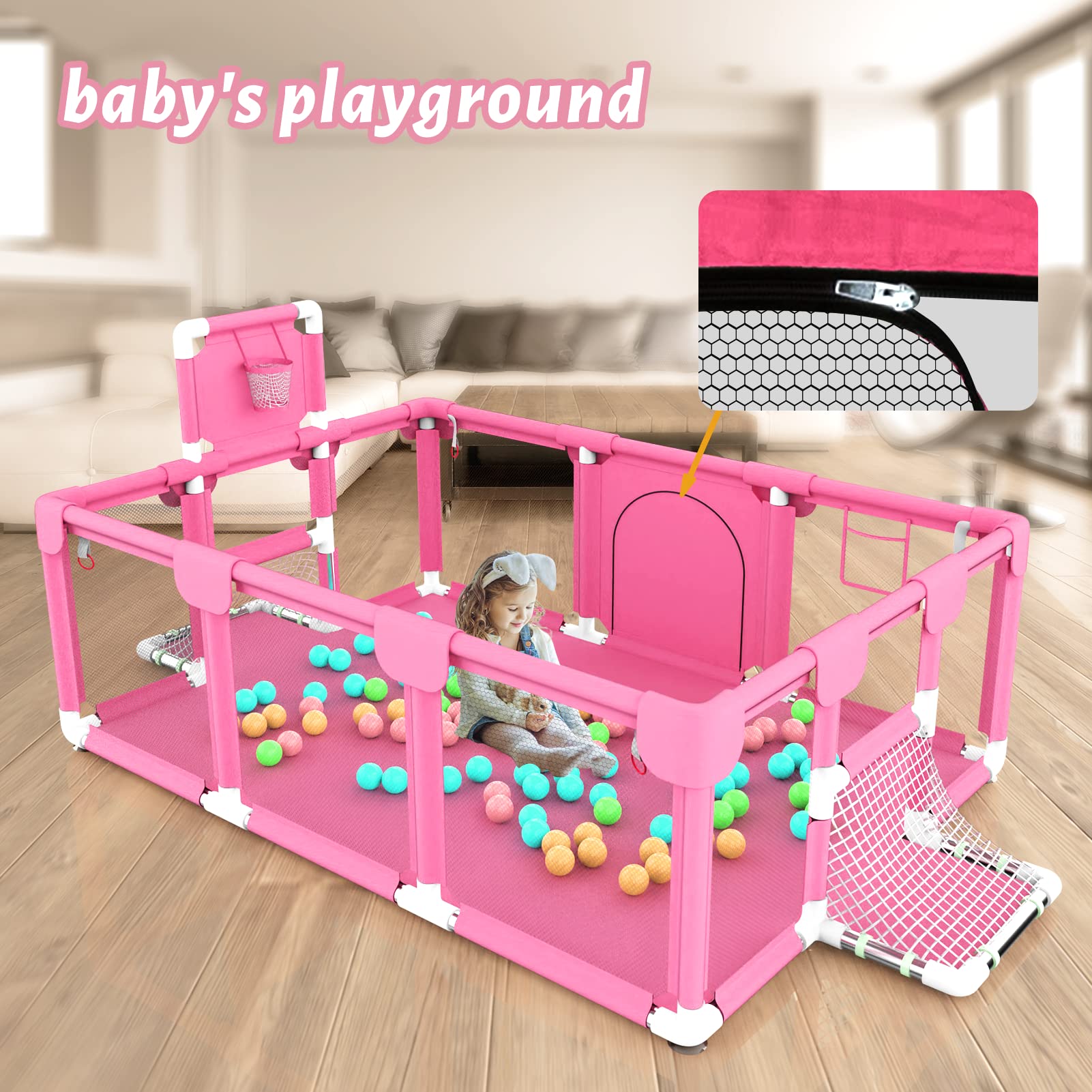 Bouncats Baby playpen, Playpen for Babies, Kids Baby Ball Pitwith 40PCS ...