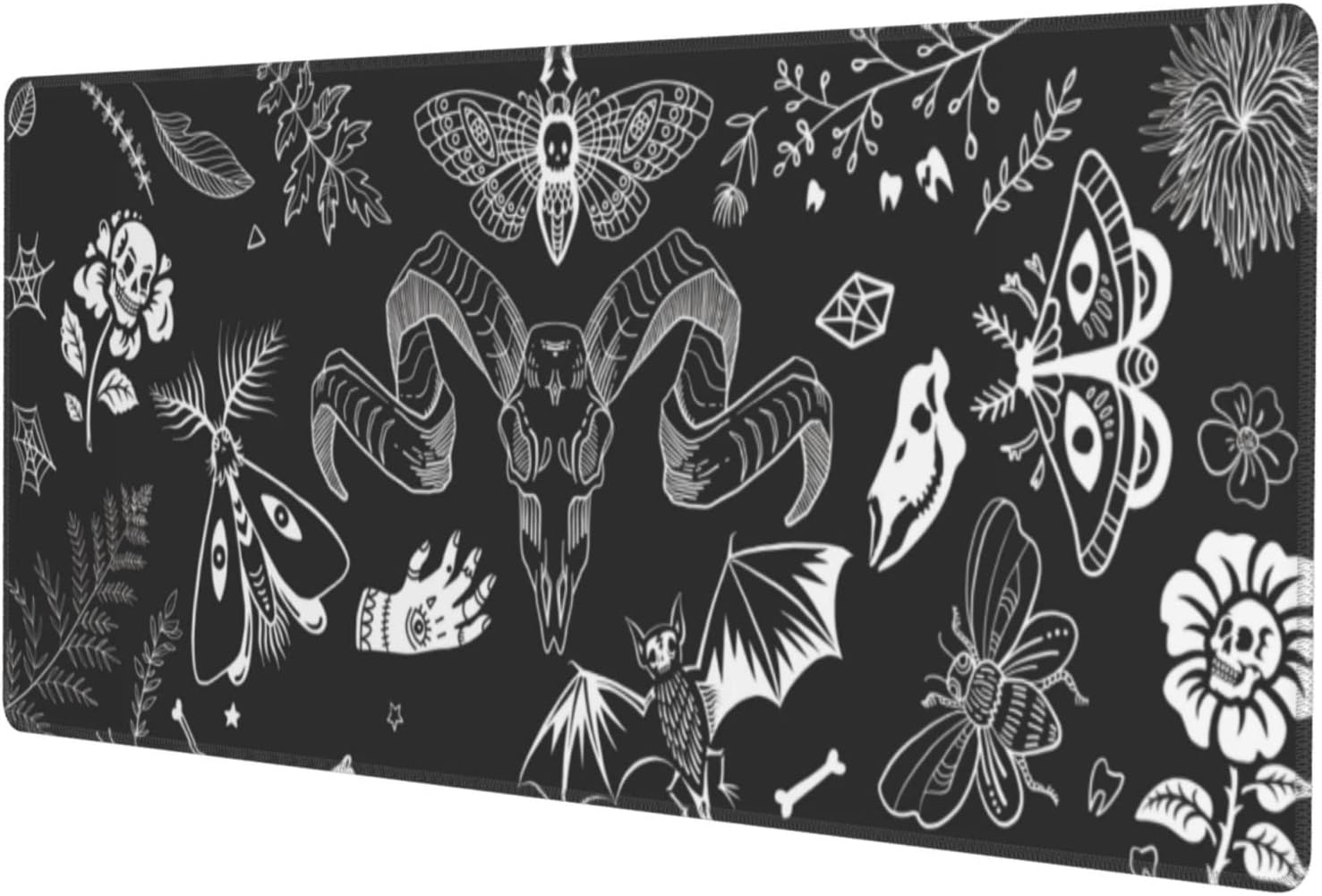 Amazon.com: Witch Skeleton Goat Gaming Mouse Pad XL Black and White ...