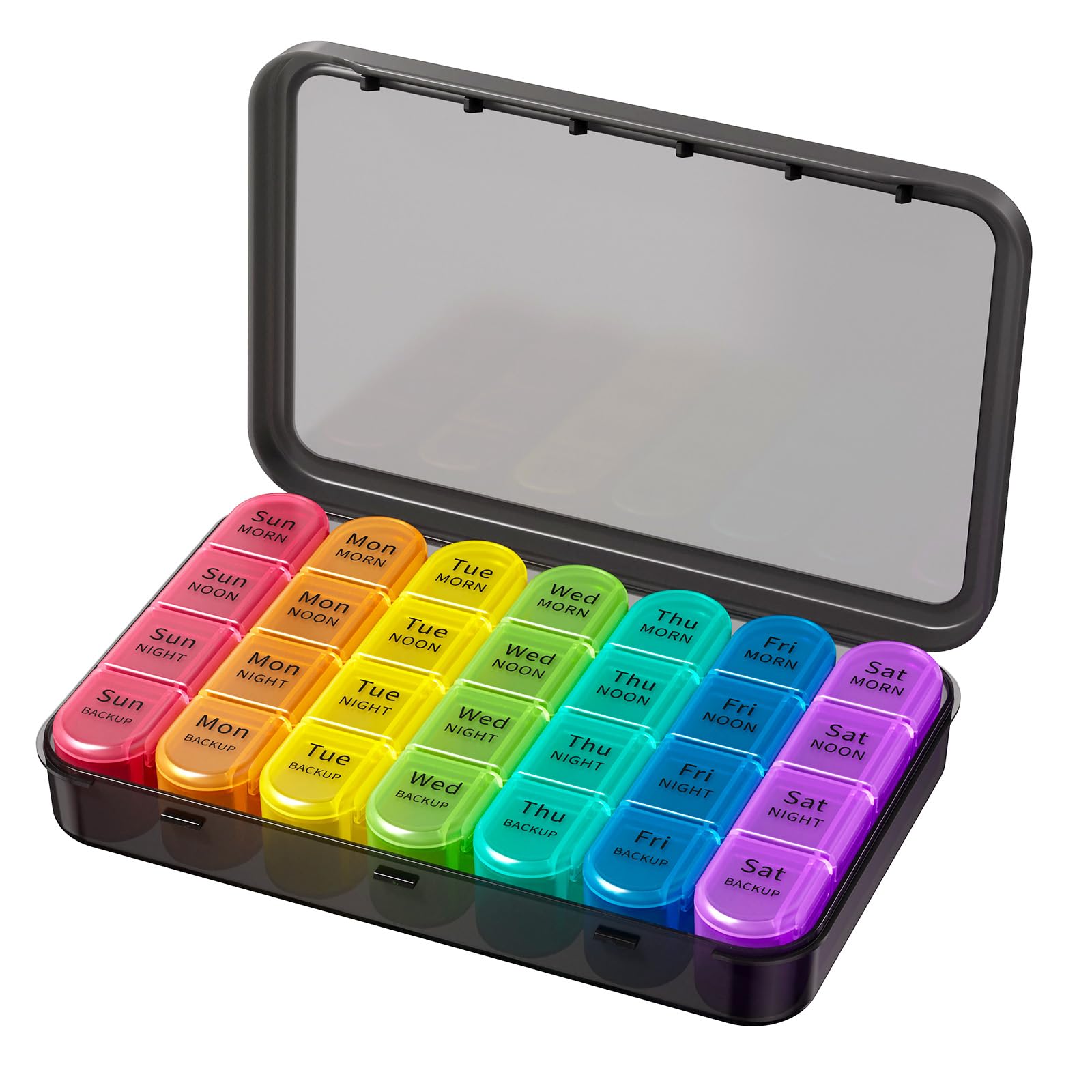 Pill Box 4 Times a Day, 7 Days Pill Organiser Box with 28 Compartments ...
