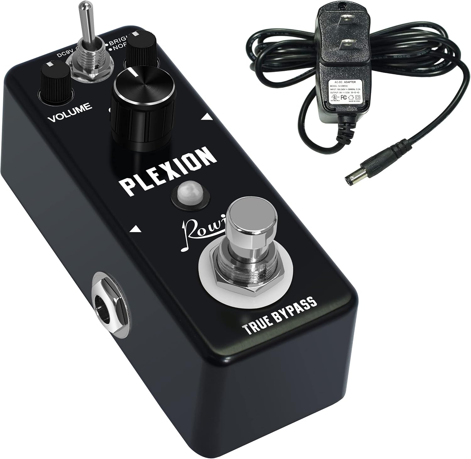 Amazon.com: Rowin Plexion Distortion Pedal with 9V DC 1A Pedal Power ...