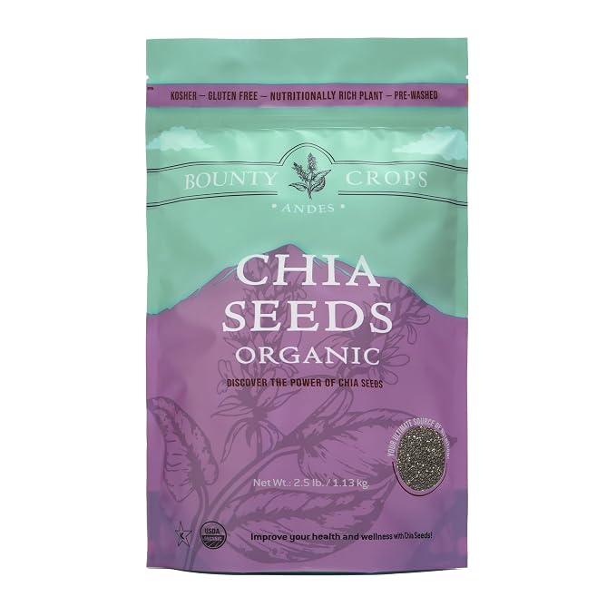 Amazon.com : Bounty Crops Organic Chia Seeds (2.5 lb, 40 oz), High in ...