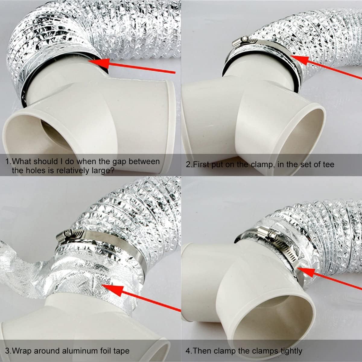 Snapklik.com : Duct Splitter, ABS Duct Connector For Exhaust Fan Dryer ...