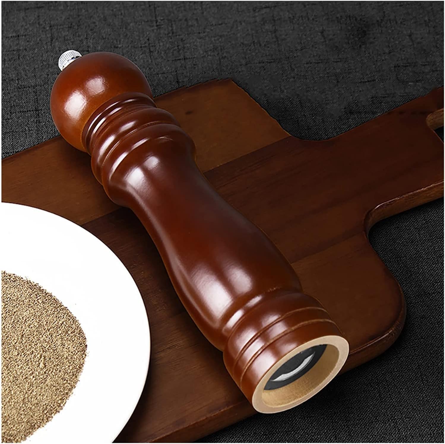 Buy AVMART Traditional Wood Salt and Pepper Shakers - 8" Dark Brown ...