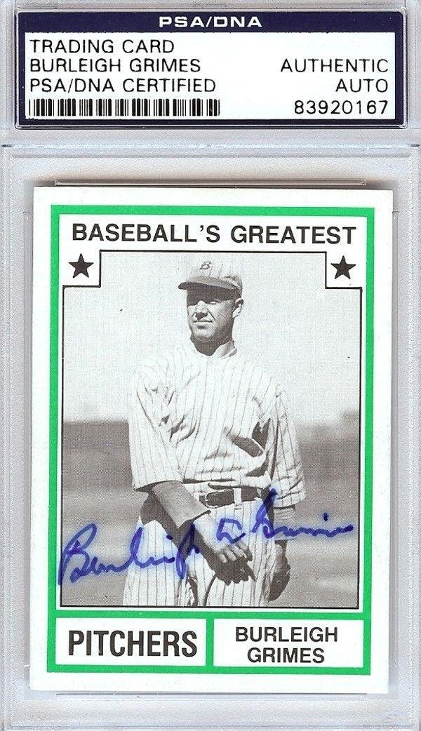 Amazon.com: Burleigh Grimes Autographed Signed 1982 TCMA Card Brooklyn ...