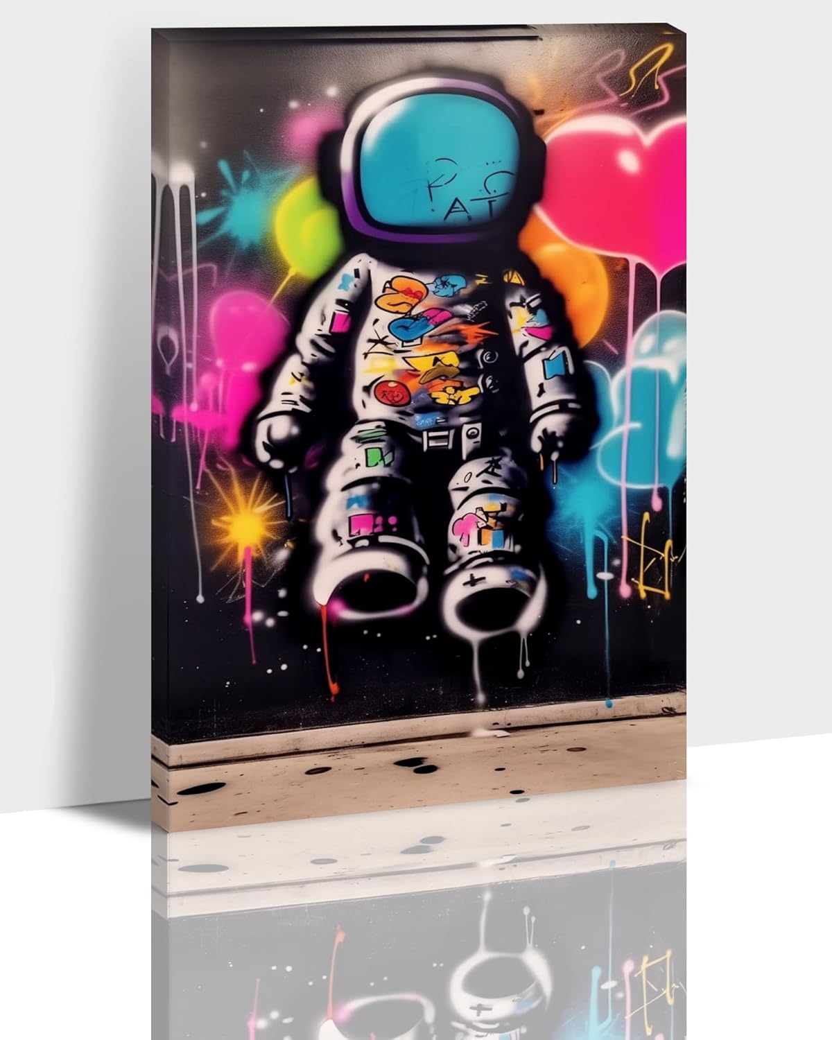 Amazon.com: Hzddty Astronaut Graffiti Canvas Wall Art, Street Astronaut ...