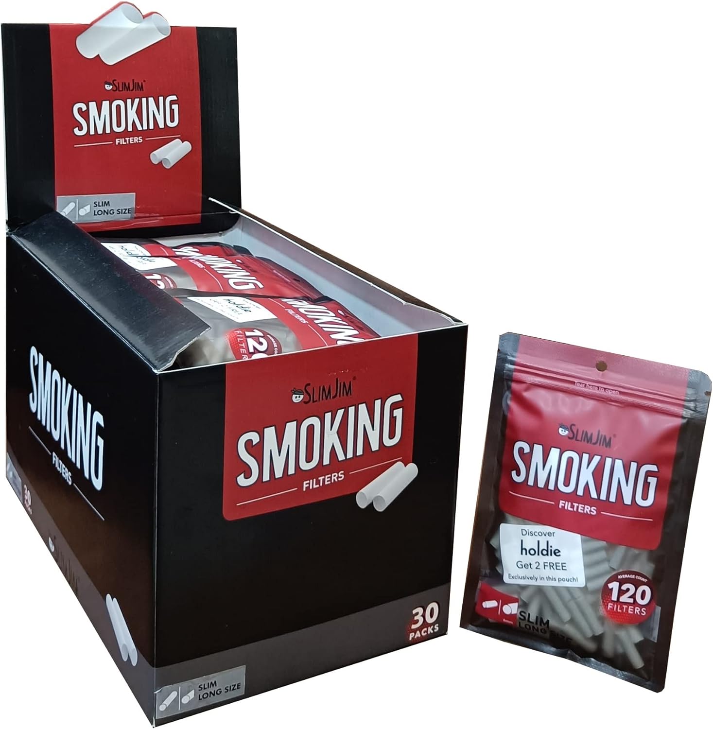 Amazon.com: SLIMJIM SMOKING FILTER SLIM LONG (30 Packs - 3600 FILTERS ...