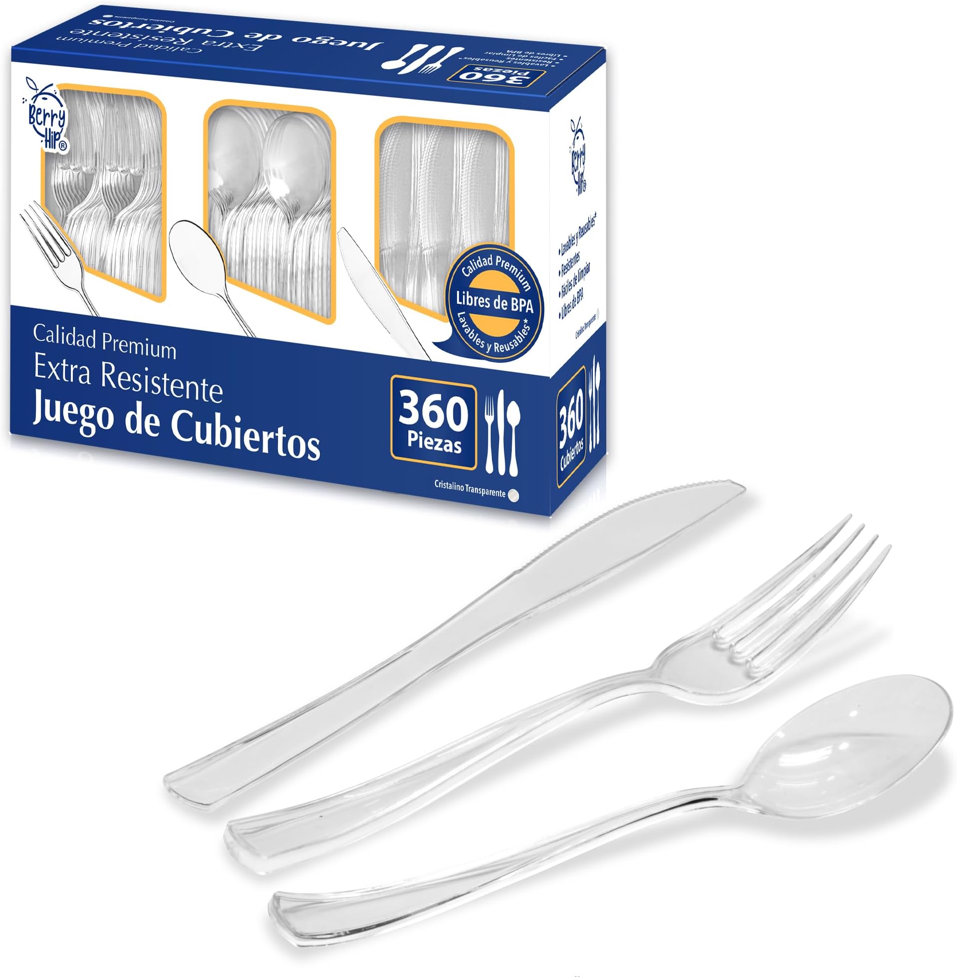 JL Prime - Juego de cubiertos de plástico dorado de 160 piezas ...