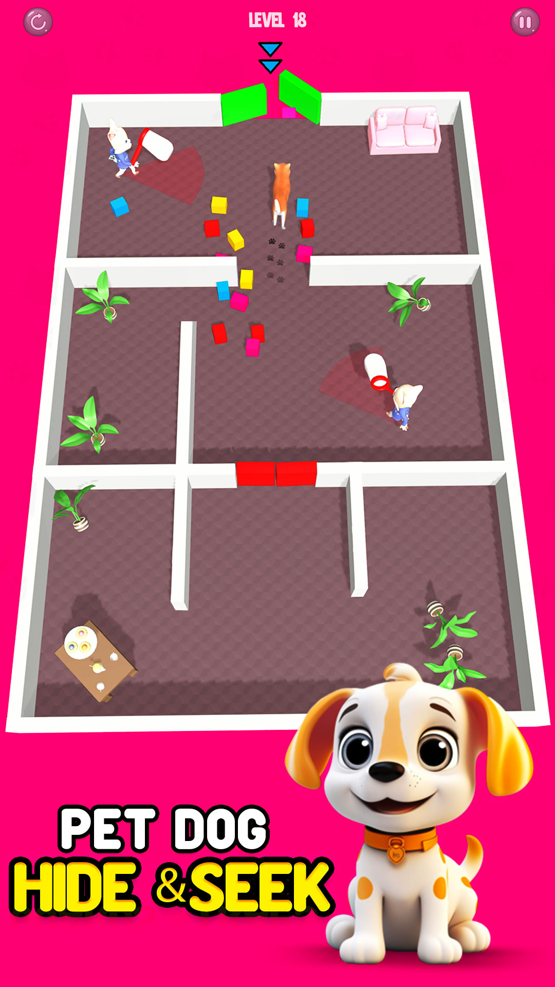 Pet Dog Hide & Seek Escape 3D - Find Dog Hide & Seek Puzzle 3D Puppy ...