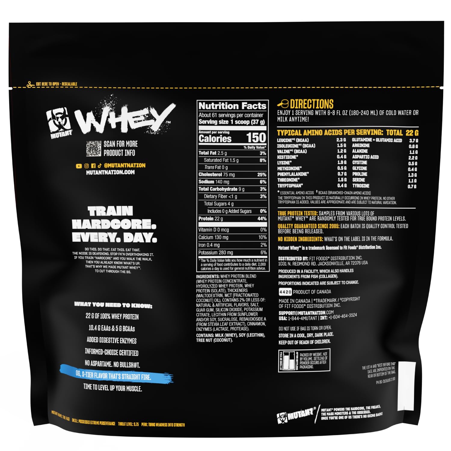 Mutant Whey – Shake de Proteína 100% Whey, Sabor Gourmet, 22g de ...