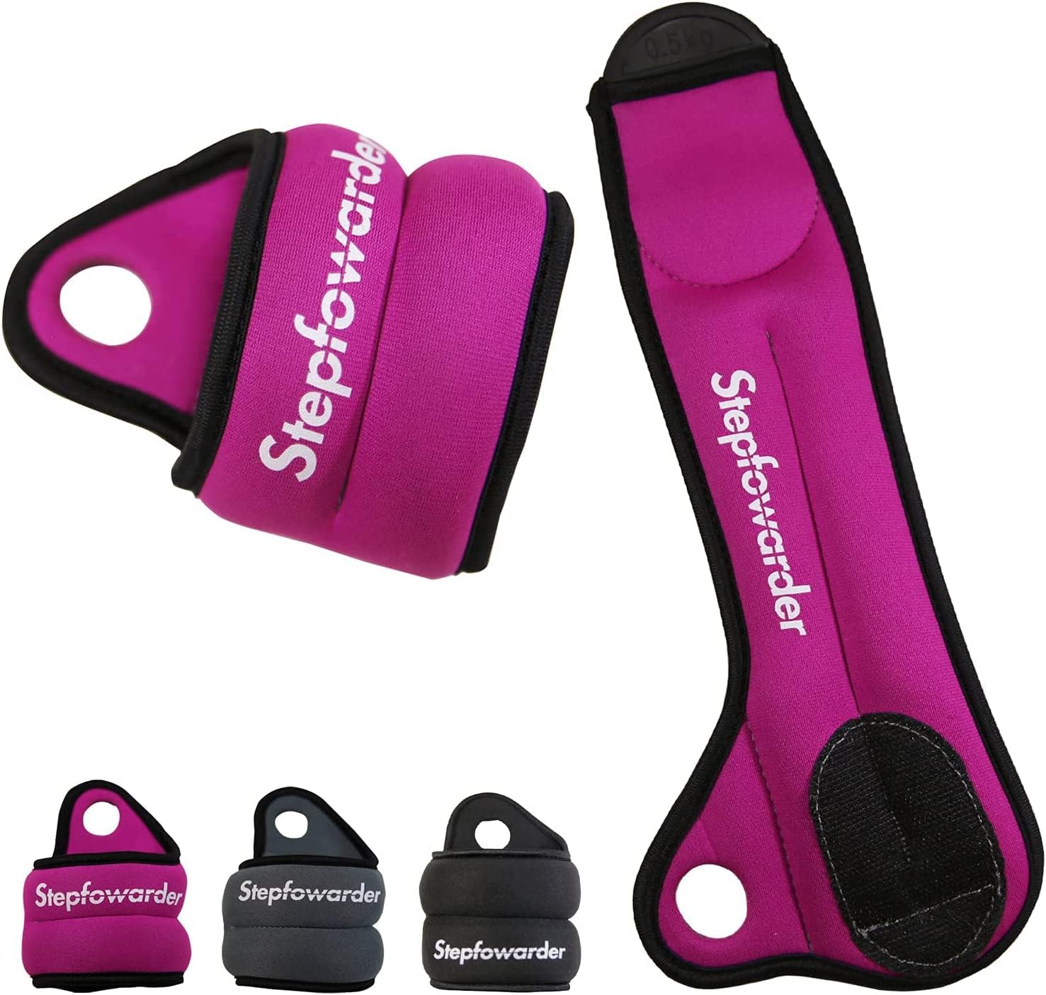 Stepfowarder 0.5 kg - 1.5 kg weight cuffs pair for wrist with thumb ...