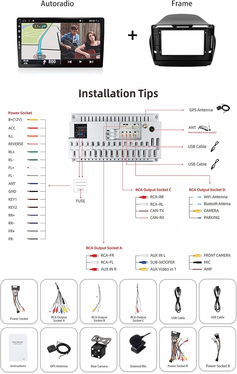 YUNTX Android 14 Car Radio Instruction Manual for Hyundai Tucson IX35 ...