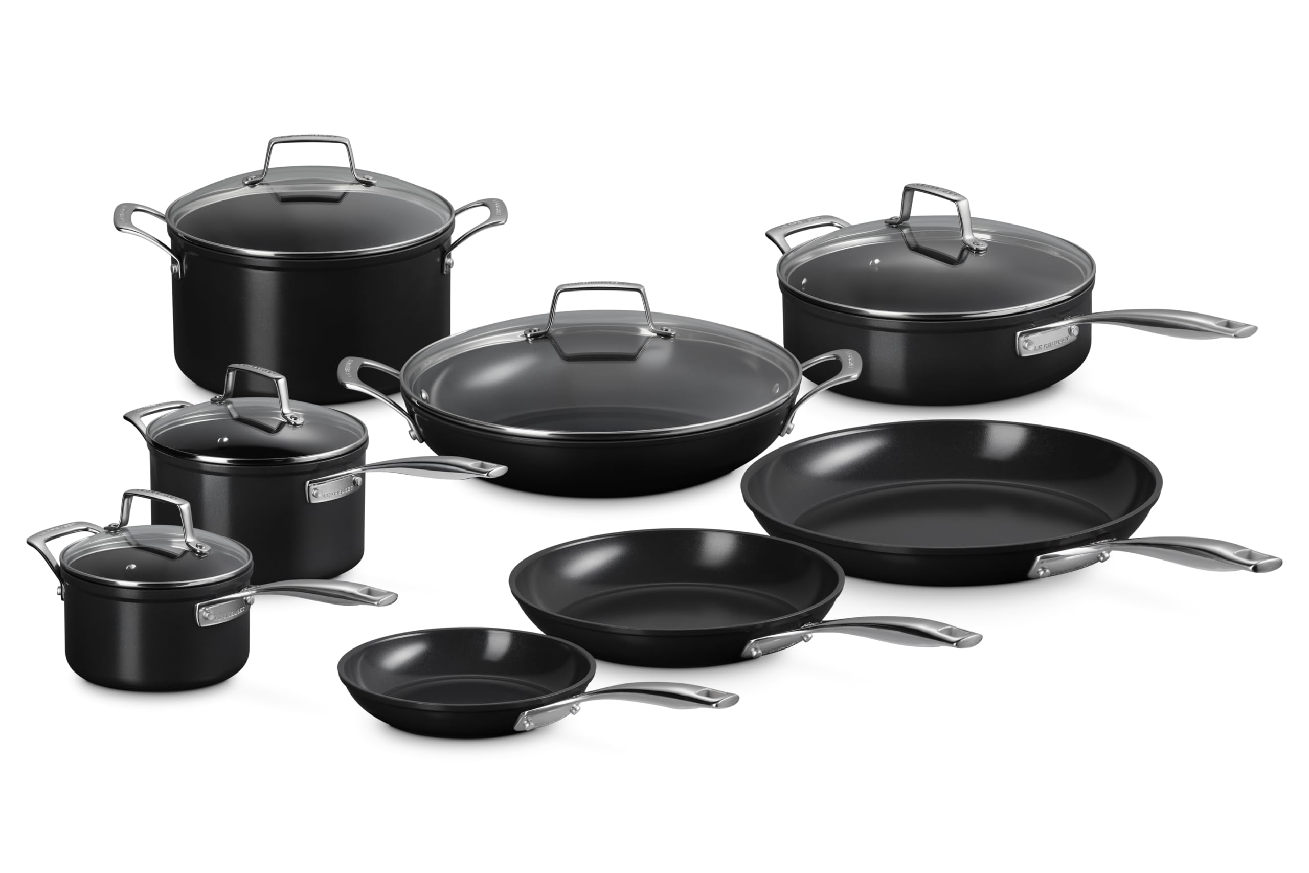 Amazon.com: Le Creuset Essential Non-stick Ceramic 13 Pc. Cookware Set ...