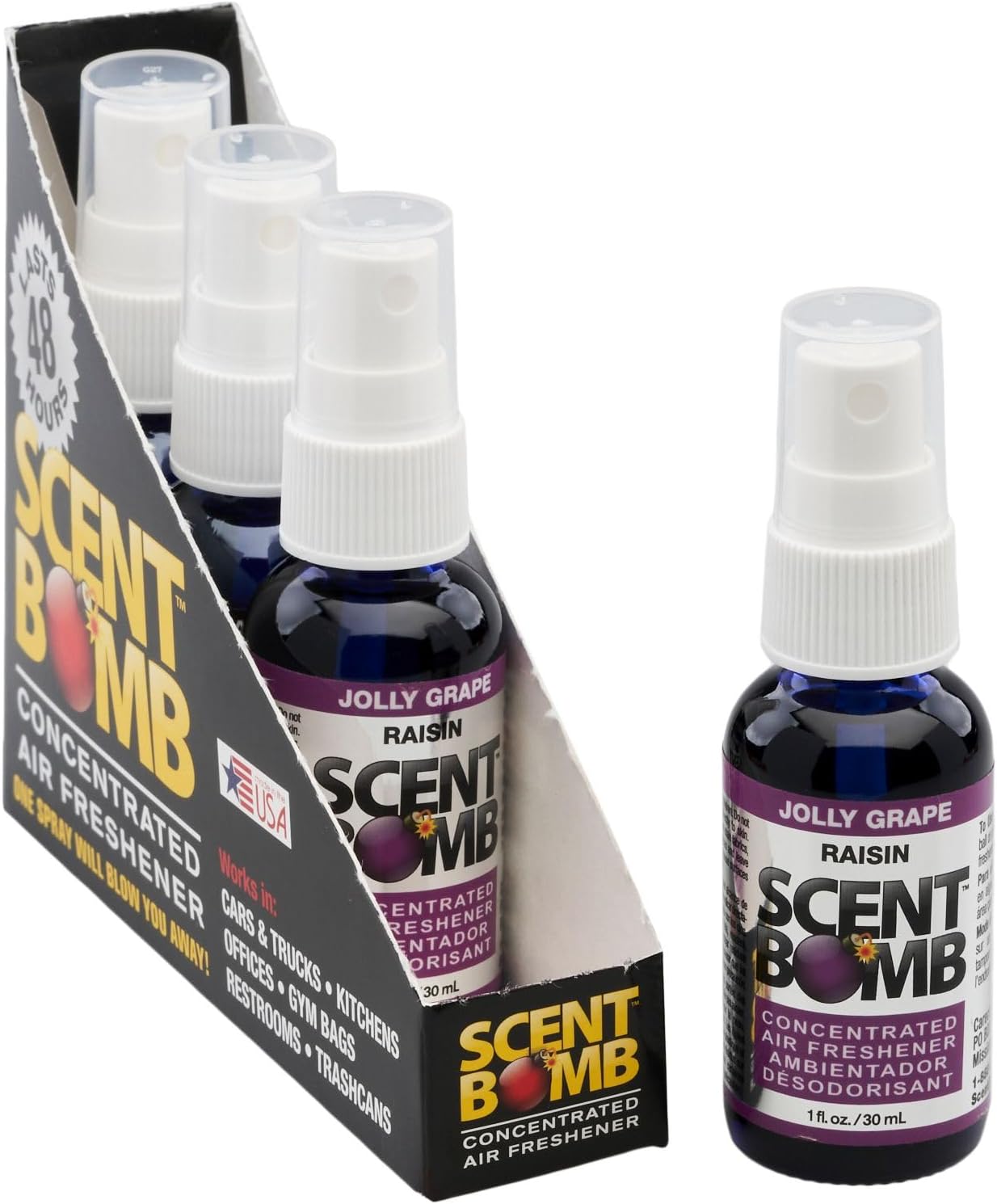 Amazon.com: Scent Bomb Air Freshener - Jolly Grape 1 oz Spray - 4 Count ...