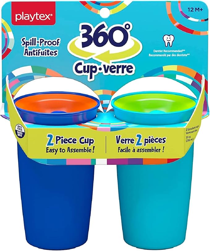 Amazon.com : Playtex Baby Sipsters 360 Baby Cups for 12+ Months, 10 ...
