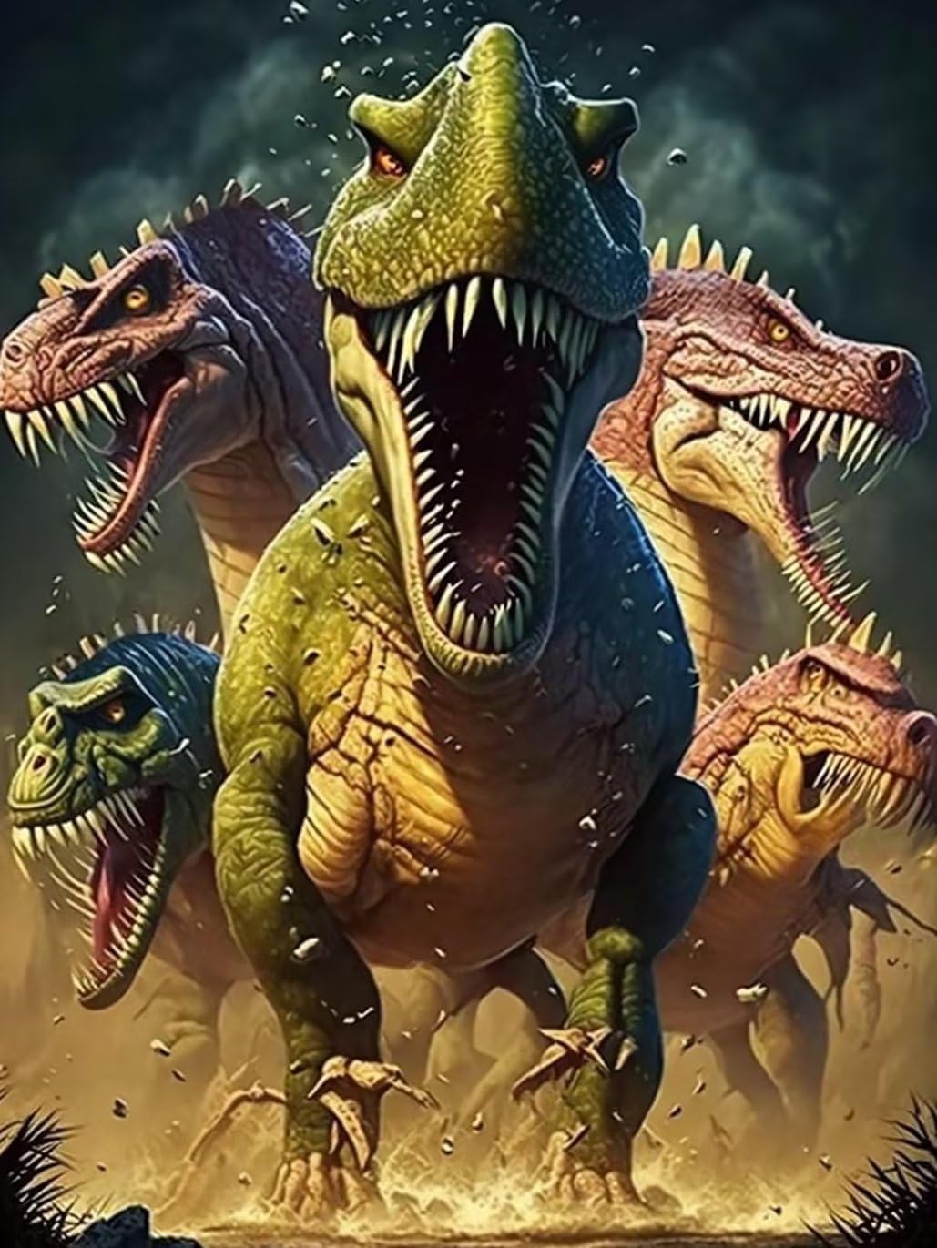 Amazon.com: FEBIOAW Vintage Tin Sign Fierce Dinosaur Metal Sign Retro ...