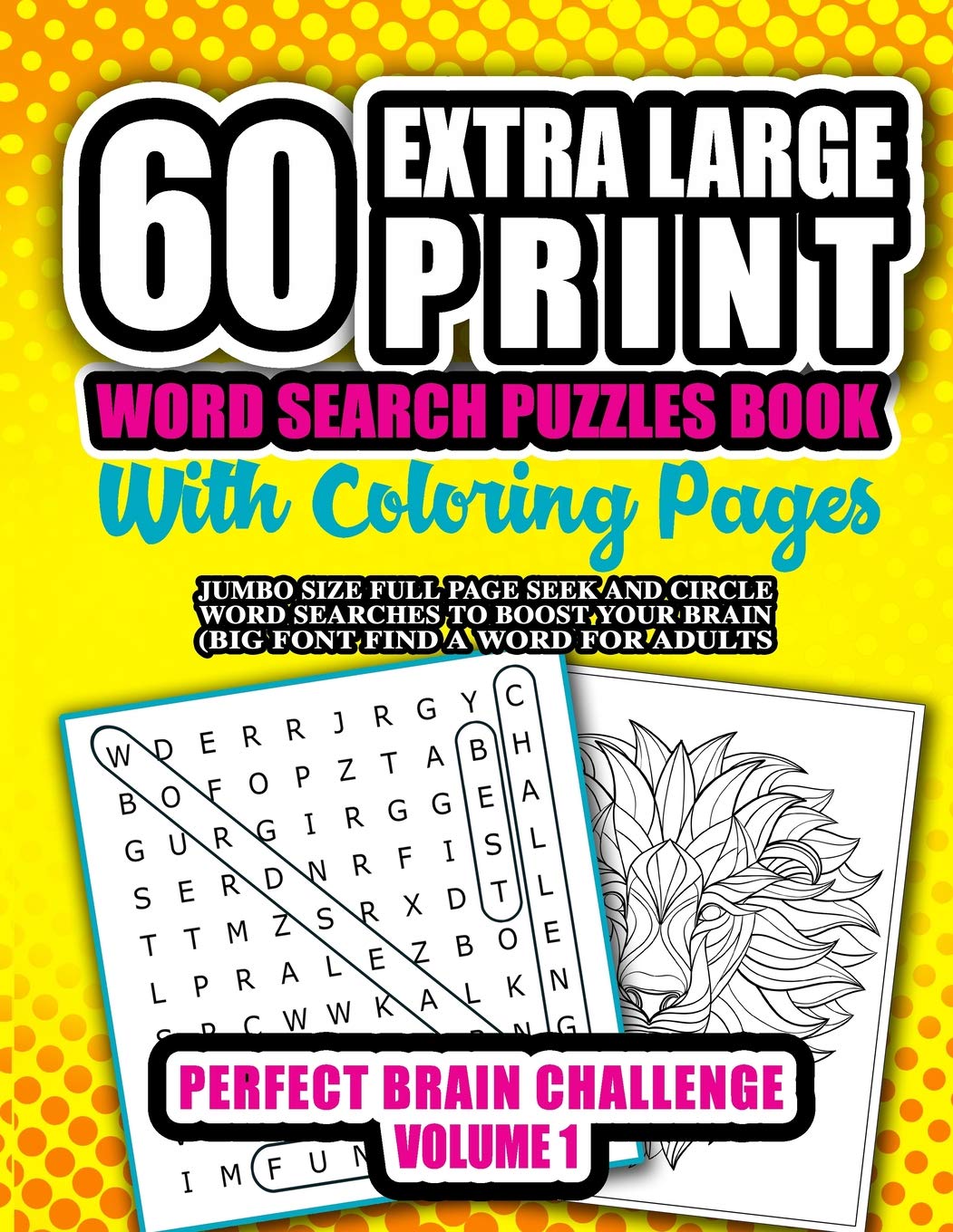 Amazon.com: 60 Extra Large Print Word Search Puzzles Book With Coloring ...