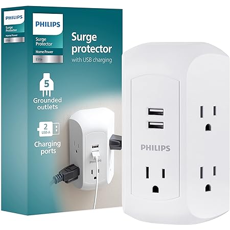 Amazon.com: Philips 6-Outlet Surge Protector Tap, 900 Joules, Space ...