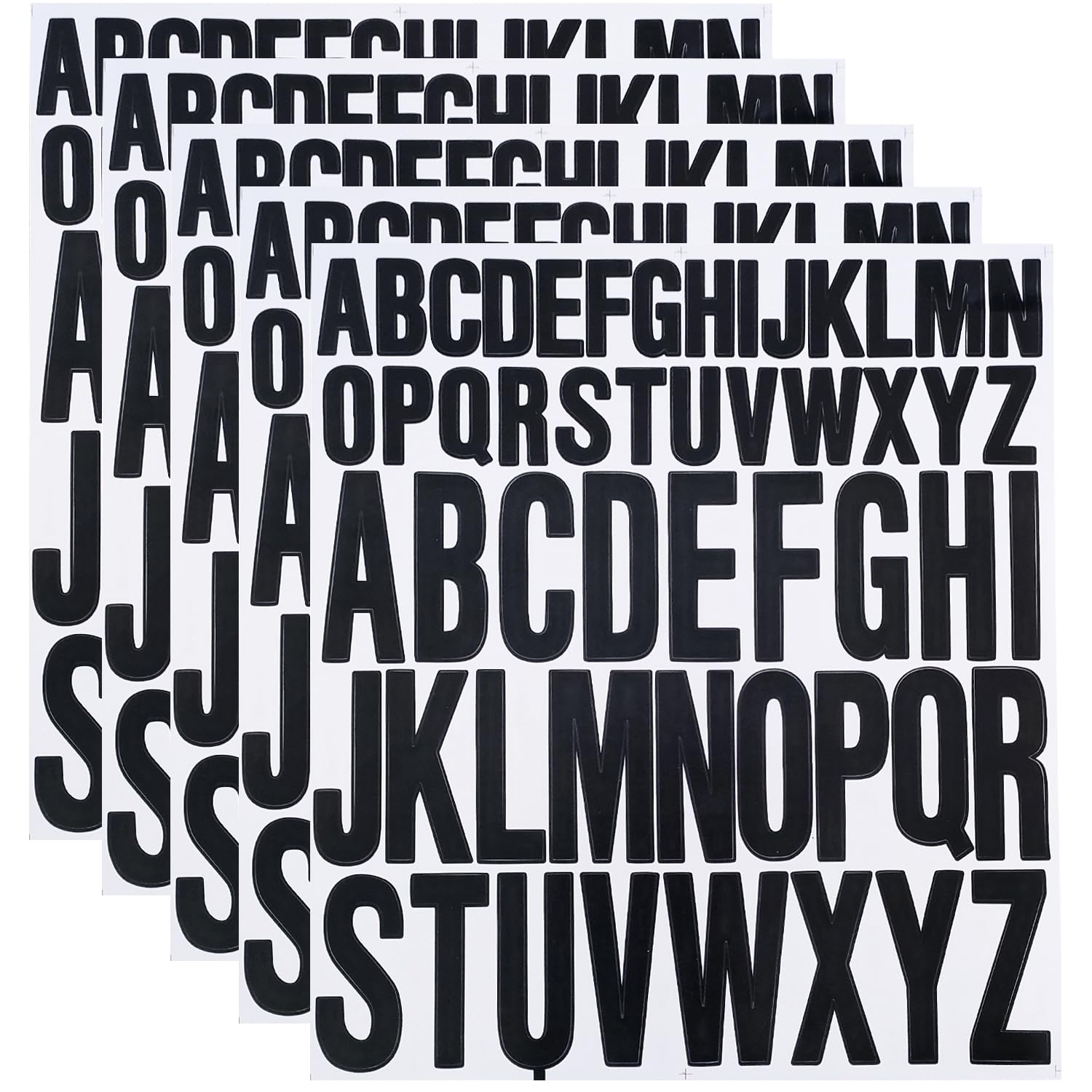 5 Sheet Capital Letter Stickers, 1 Inch 2 Inch Waterproof Vinyl ...