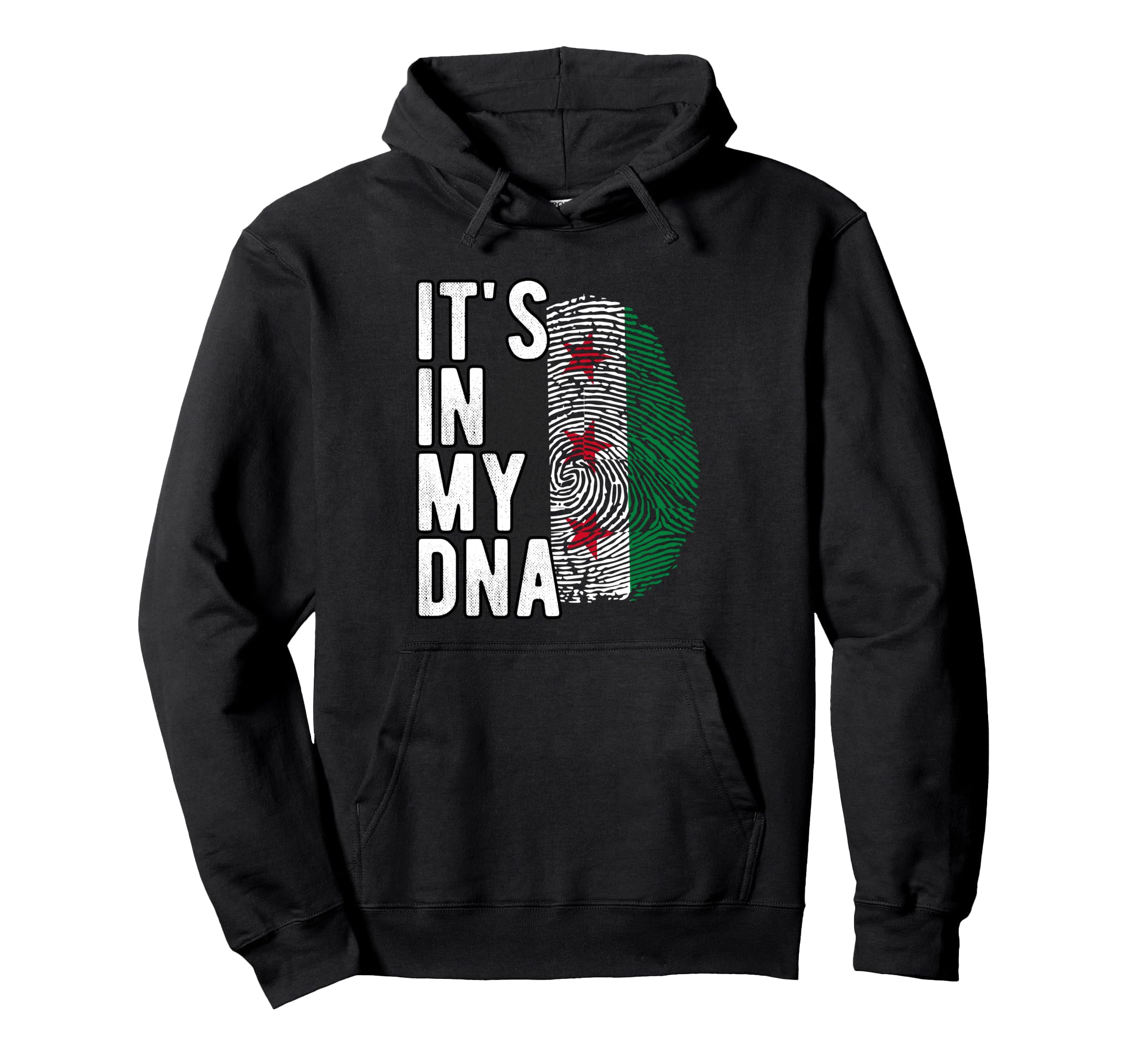 Amazon.com: Funny it's in my DNA Syria flag Fingerprint Pullover Hoodie ...