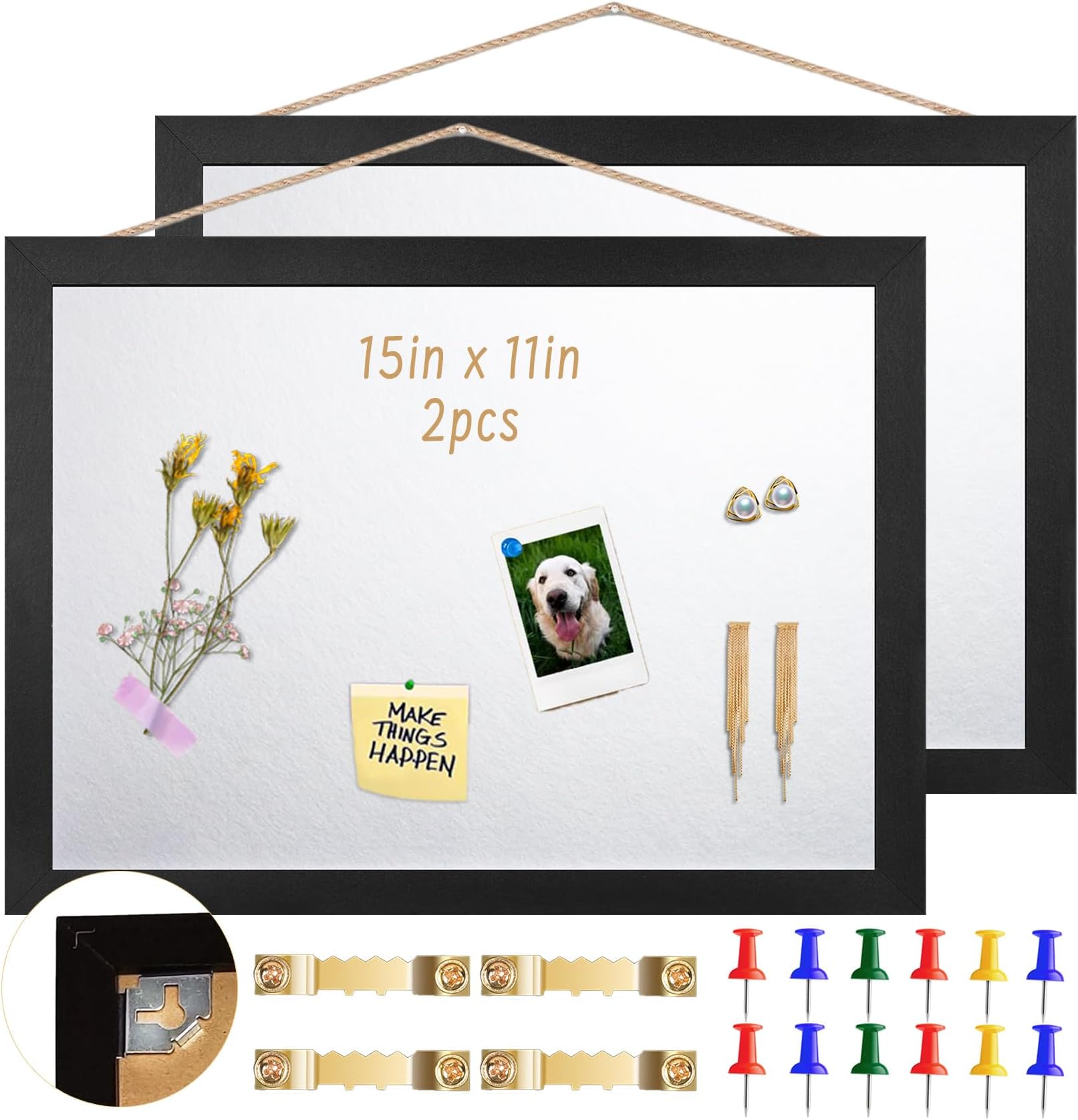 Amazon.com : Felt Cork Boards Bulletin Board 15"x11" Small Display Pin ...