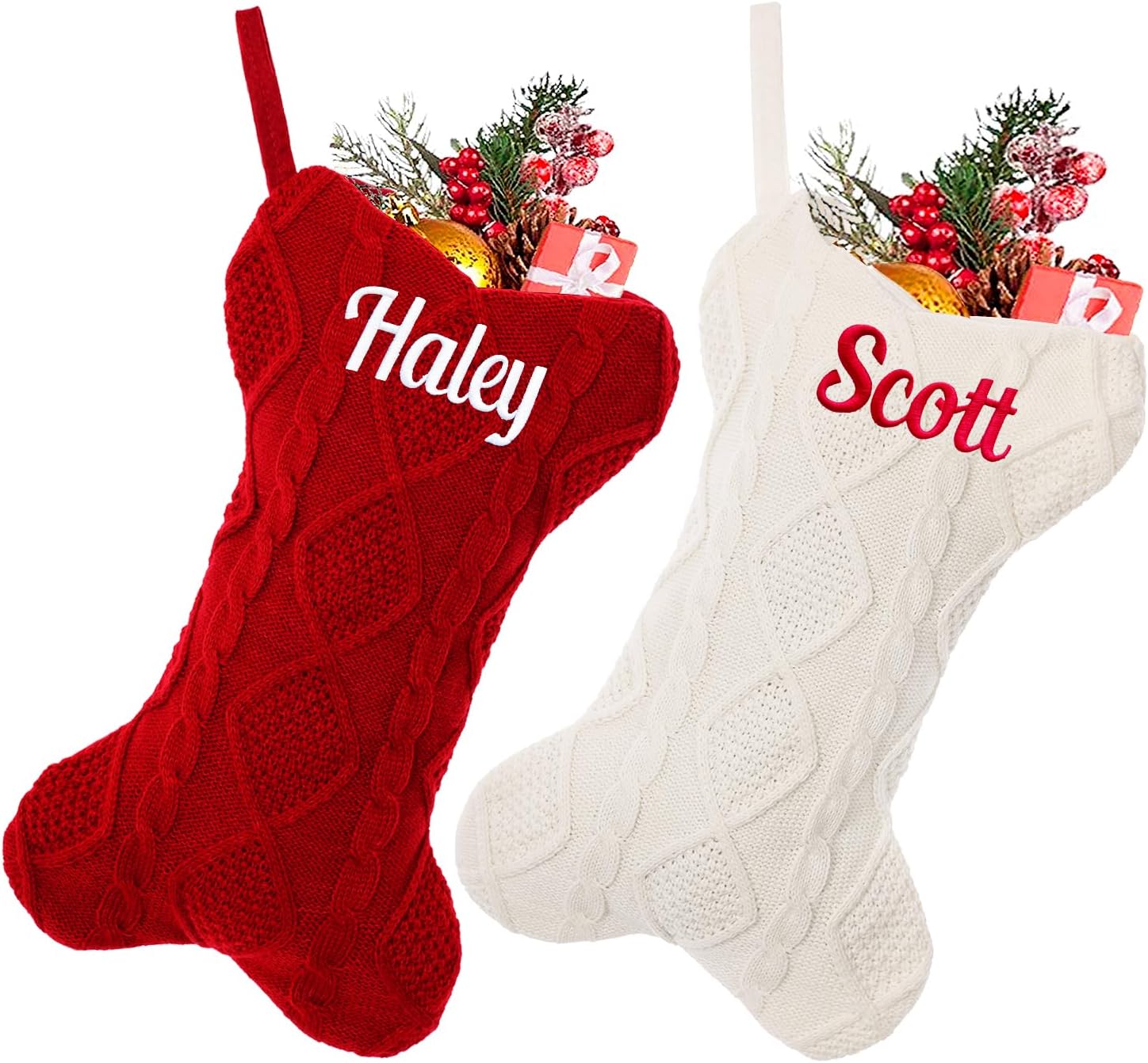 Amazon.com: CRSTAFU 1Pc Personalized Dog Christmas Stockings, Family ...