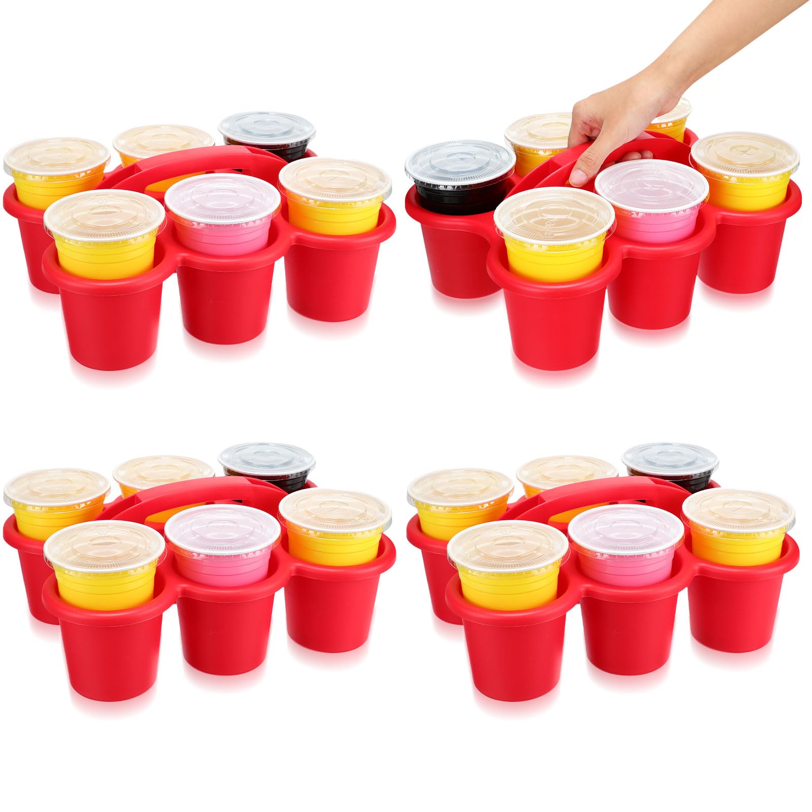 Amazon.com: Uiifan 4 Pcs Drink Carrier Plastic Cup Holder Portable ...