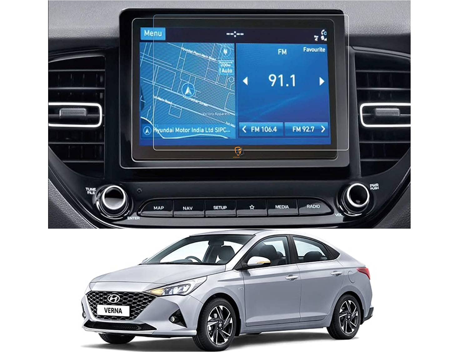 ARMOUR GUARDS Hyundai Verna 2020 (8 Inch) Car Infotainment System ...