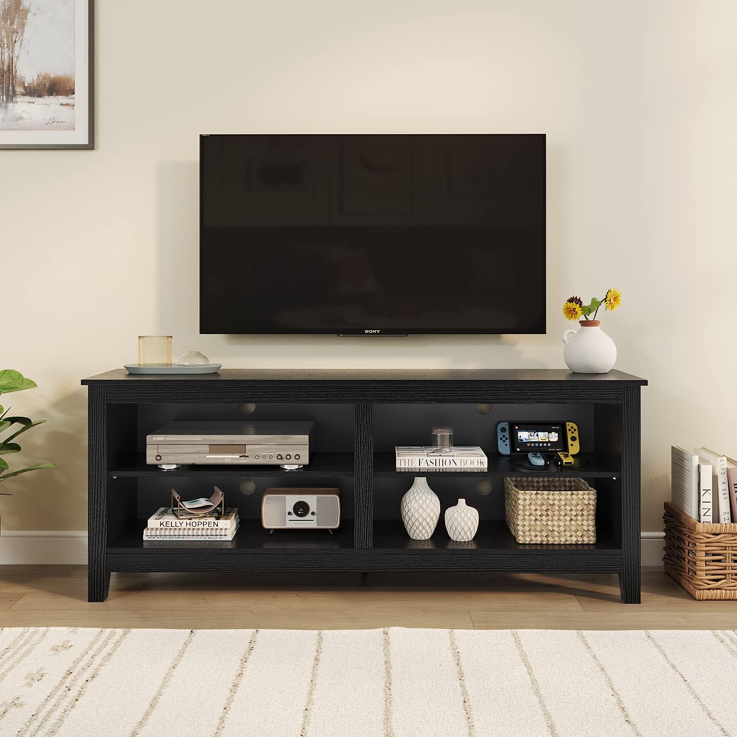 Amazon.com: Cozy Castle TV Stand for TVs up to 60", TV Entertainment ...