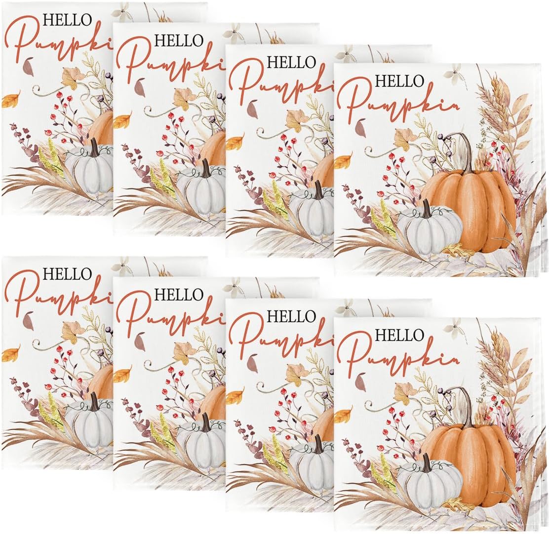Amazon.com: Horaldaily Fall Cloth Napkins 18 x 18 Inch, Thanksgiving ...