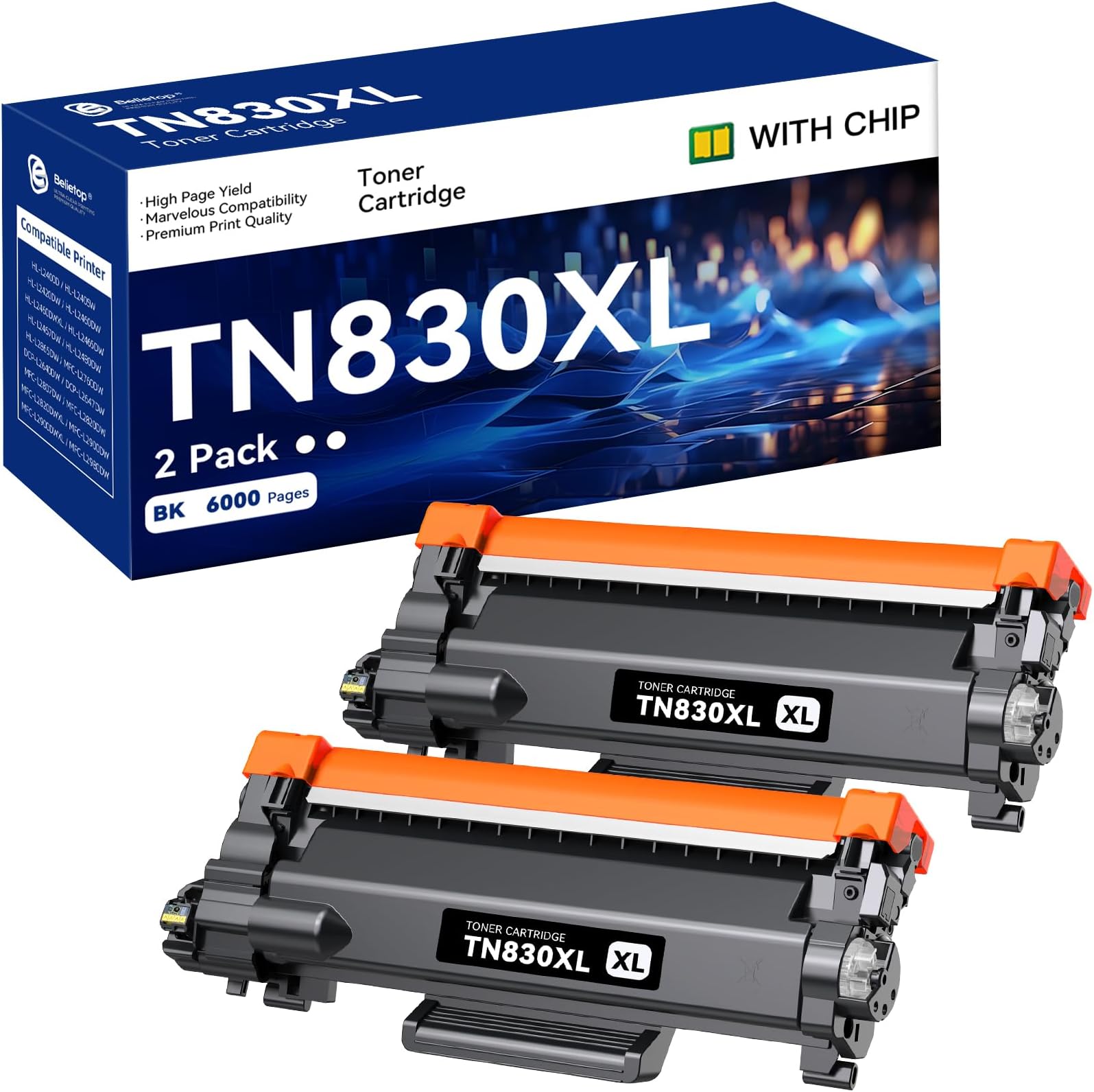 Amazon.com: Brother Genuine TN830XL Black High Yield Printer Toner ...
