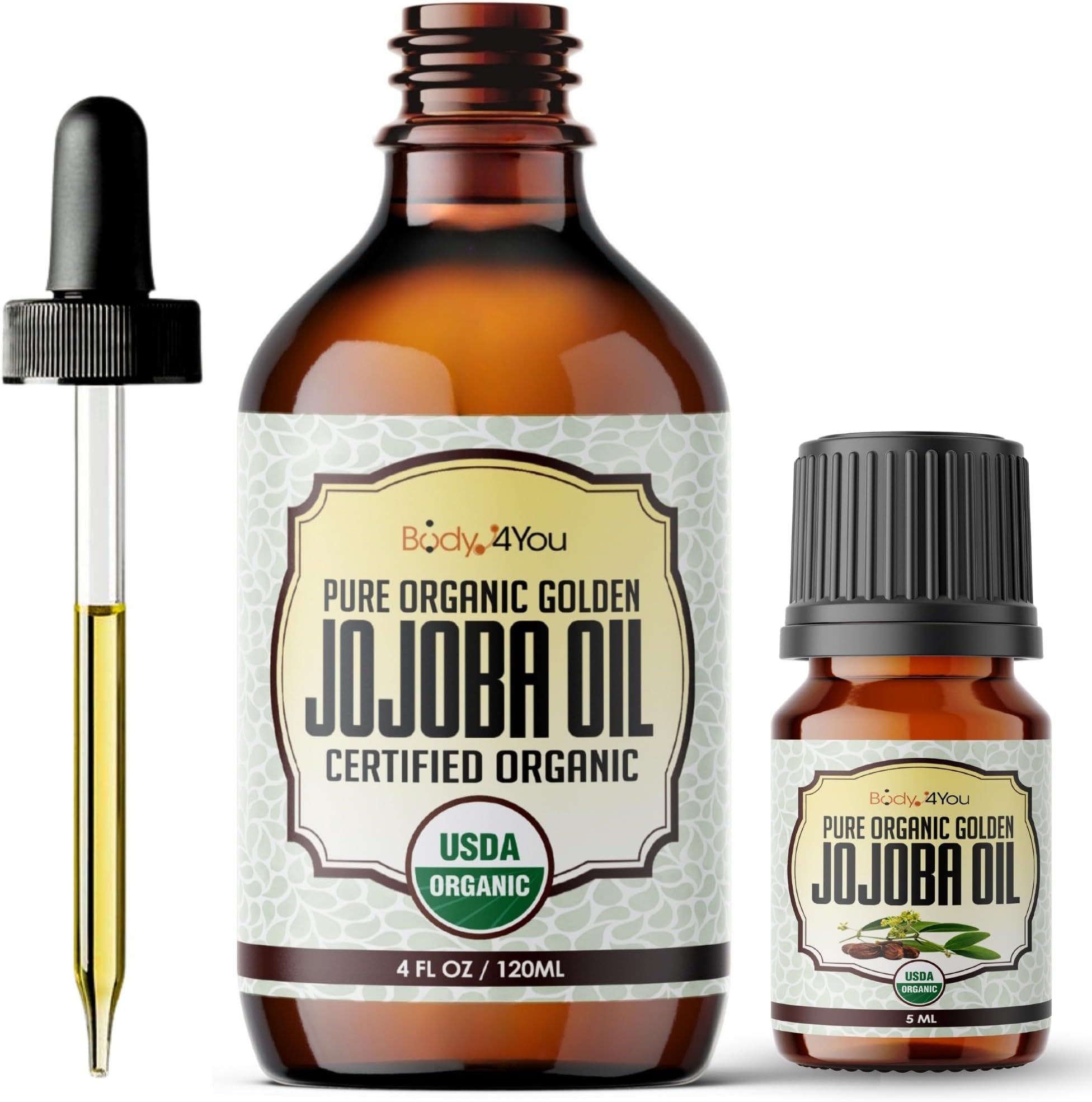 Amazon.com: BodyJ4You USDA Organic Jojoba Oil - 100% Pure Natural Face ...