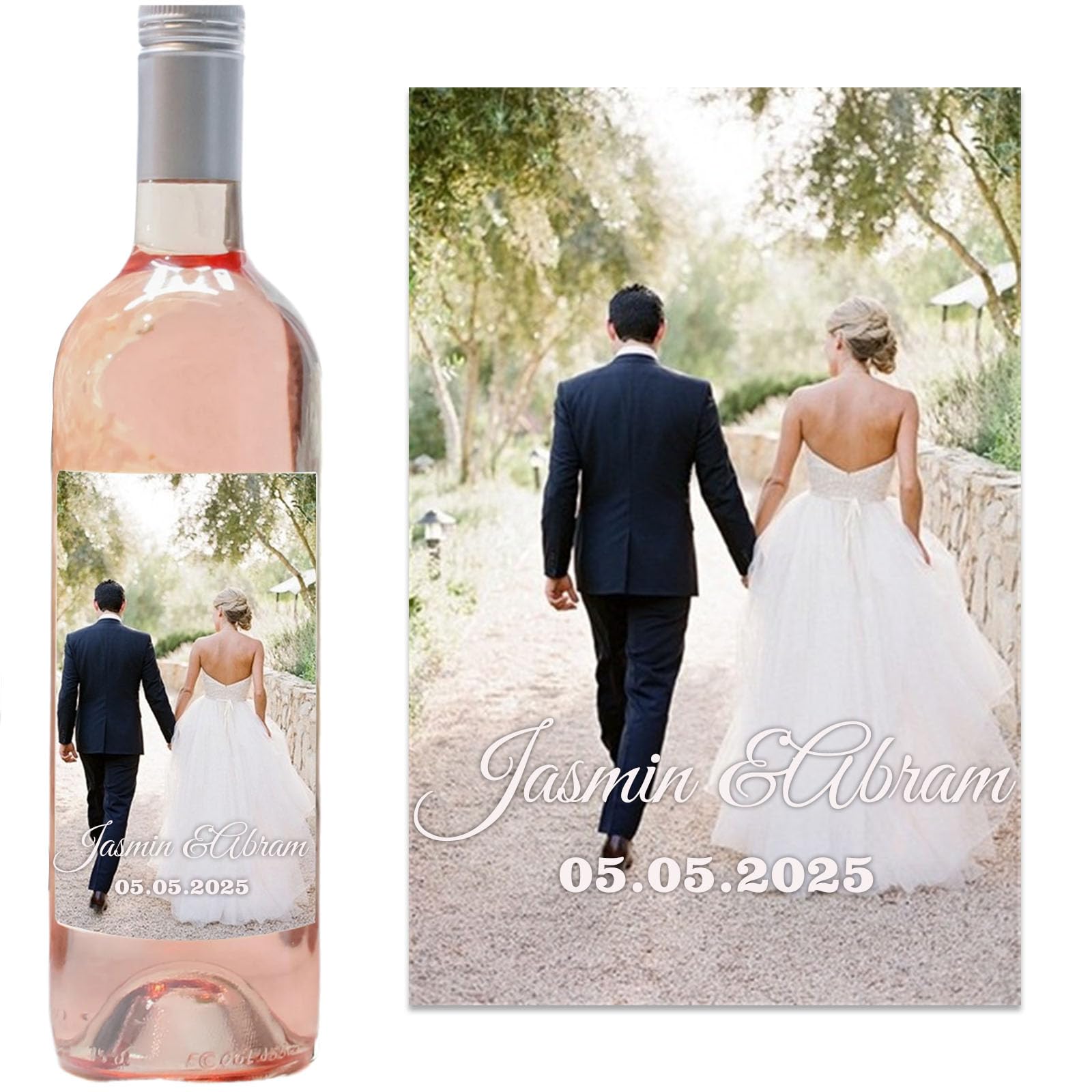 Amazon.com: Photo Personalized Wine Bottle Labels Custom Wine Labels ...