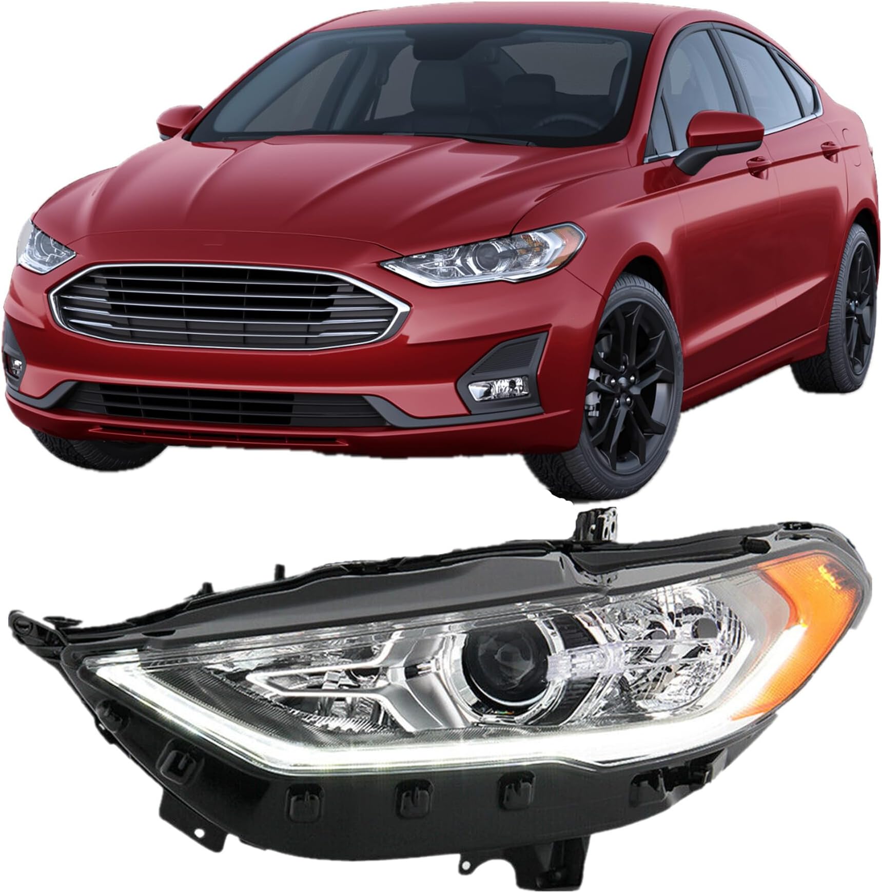 Amazon.com: LABLT Headlight Replacement for 2017 2018 2019 Fusion ...