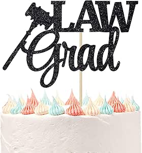 Amazon.com: Law Grad Cake Topper, Future Lawyer/Born to Argue, Law ...