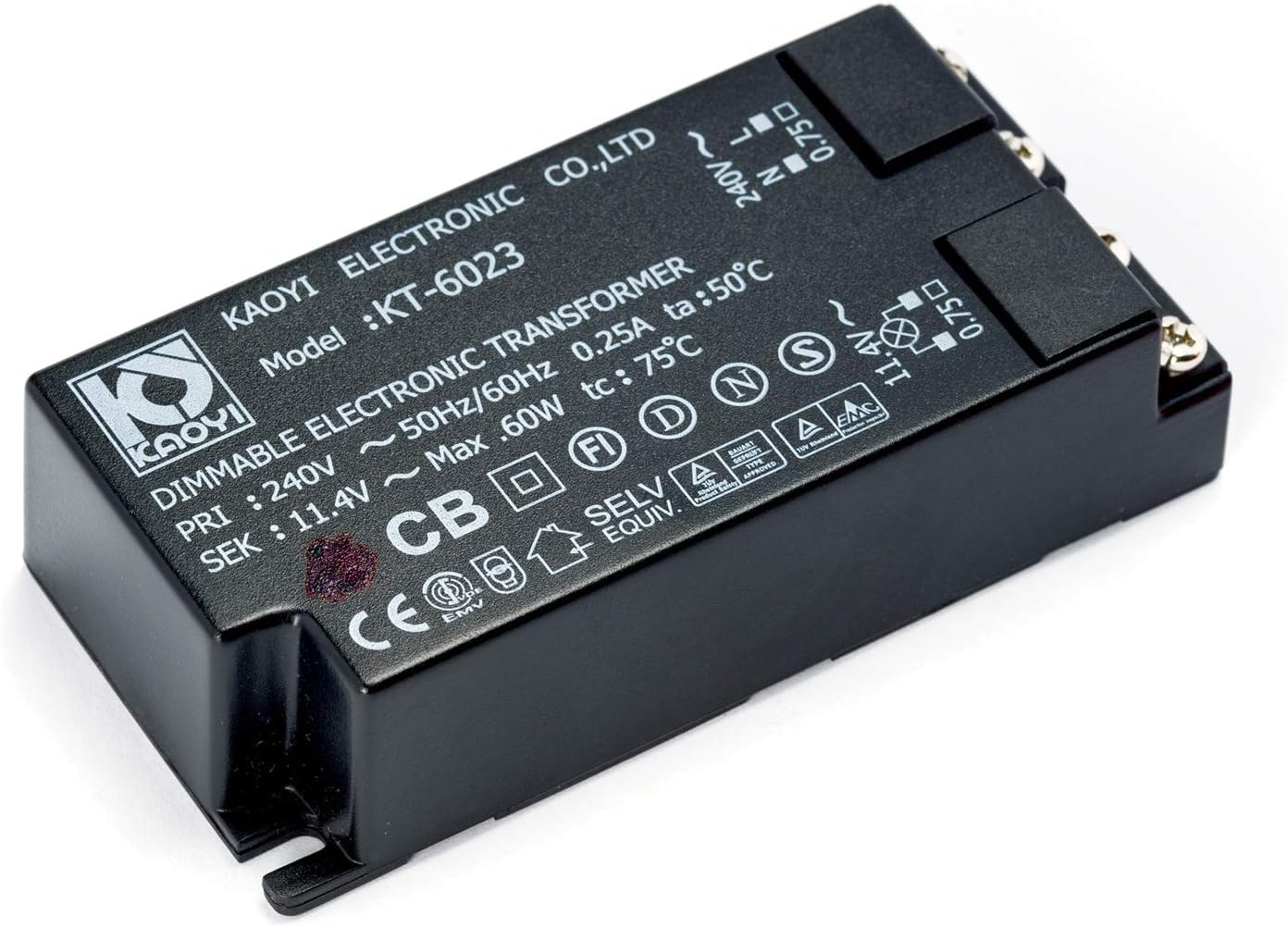 KAOYI KT-6023 60W 12V Halogen Transformer, Dimmable : Amazon.co.uk ...