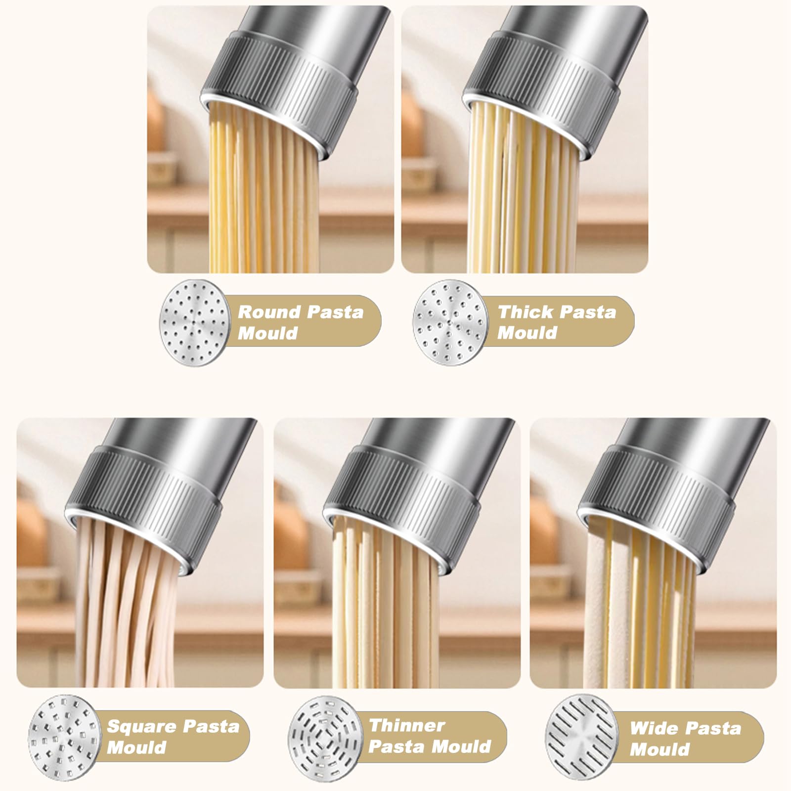 Snapklik.com : JAYVAR Pasta Maker, Handheld Electric Pasta Maker, 5-in ...