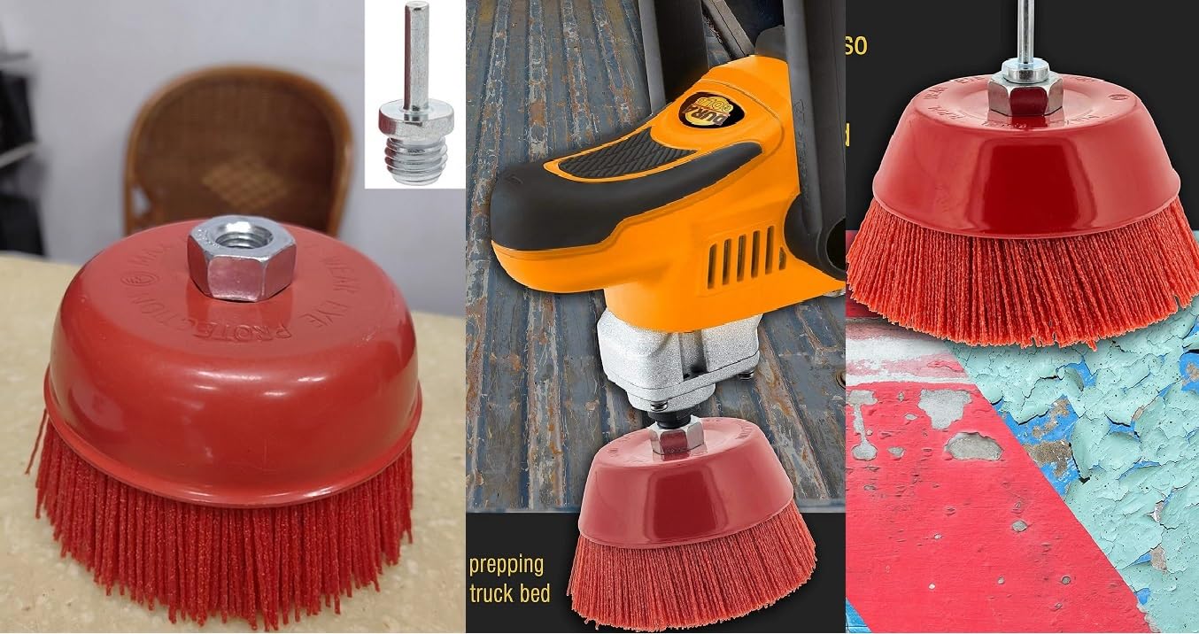 Amazon.com: 6" Abrasive Filament Nylon Bristle Cup Brush - Coarse ...