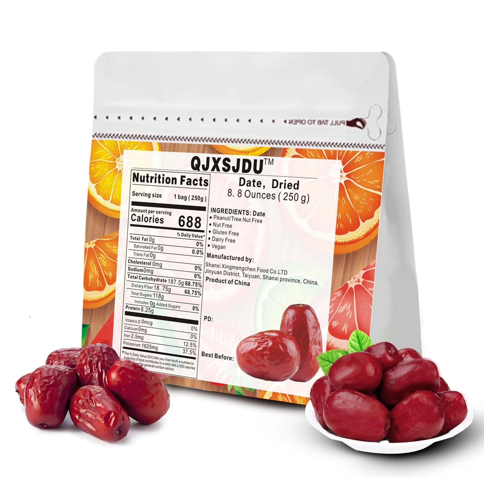 Amazon.com: Dried Fruit Jujube 8.8 oz/250g Red Dates Sweet and Soft ...
