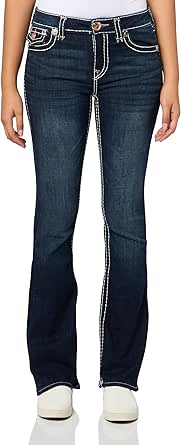 True Religion Becca Mid Rise Boot Flap Super T Jeans Donna : Amazon.it ...