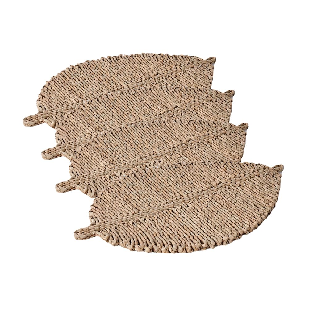 Amazon.com: XnAsu Hand Woven Place Mats Set of 4 Leaf Shape Boho Wicker ...